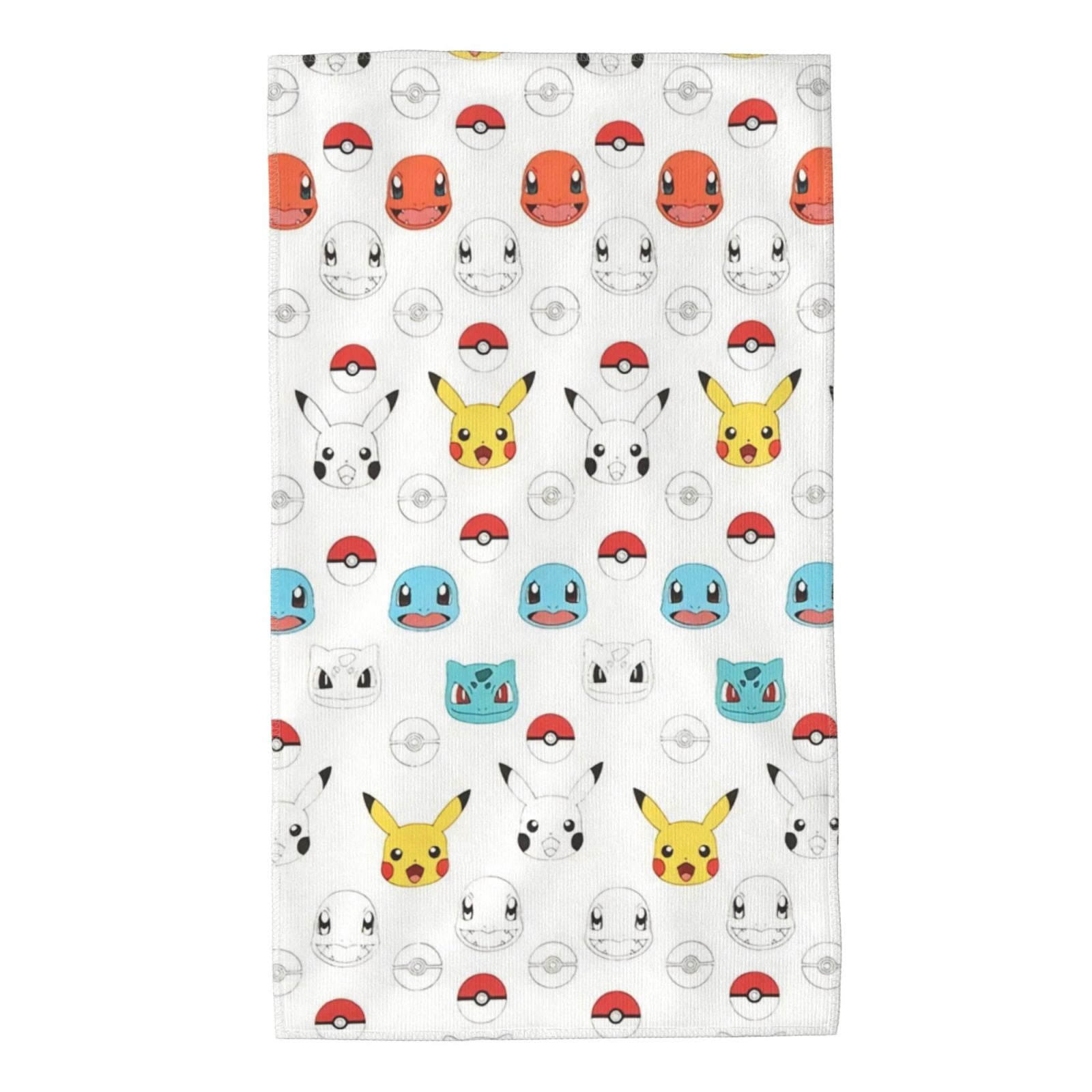 Cartoon Pokémon-Pikachu Face Towels,Microfiber Hand Towel for Bath,Hand ...
