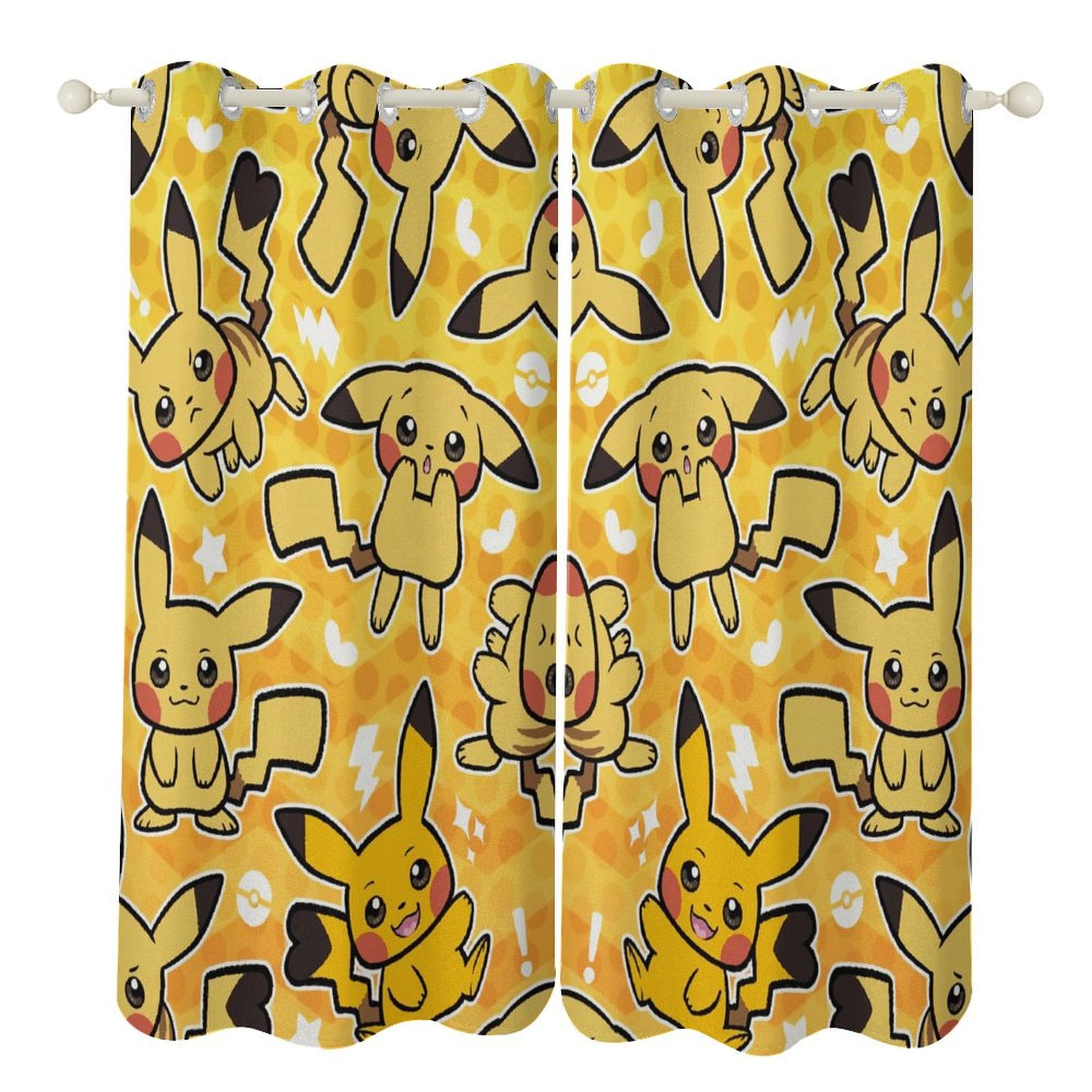 Cartoon Pokémon-Pikachu Kids Curtains 52 X 72 Inch,Cartoon Blackout ...