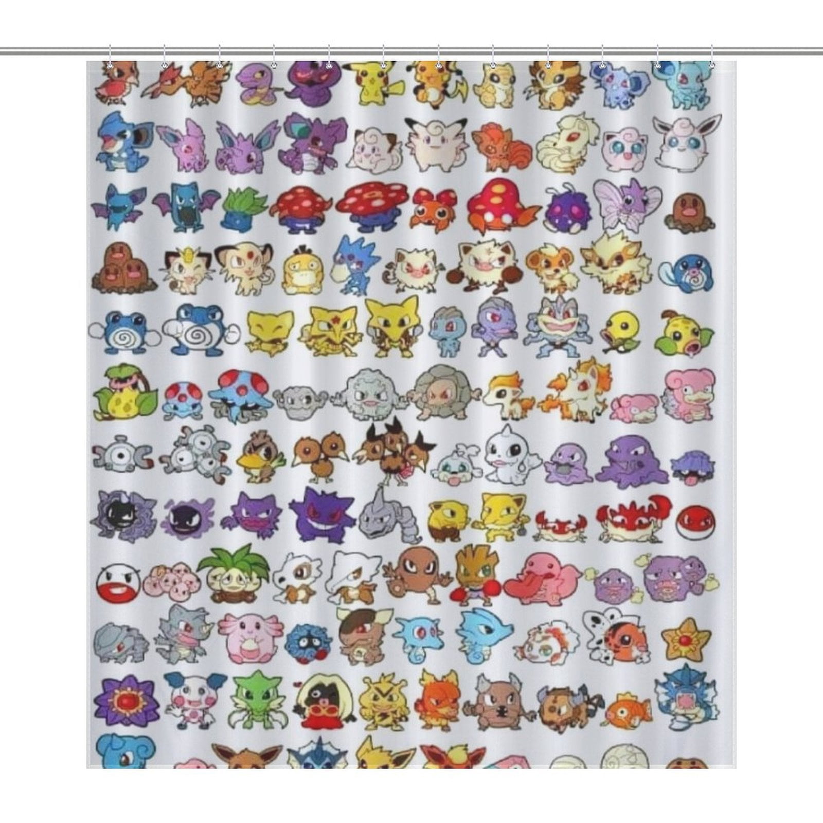 Cartoon Pokémon Pikachu Picture Book Shower Curtain,Shower Curtain for ...