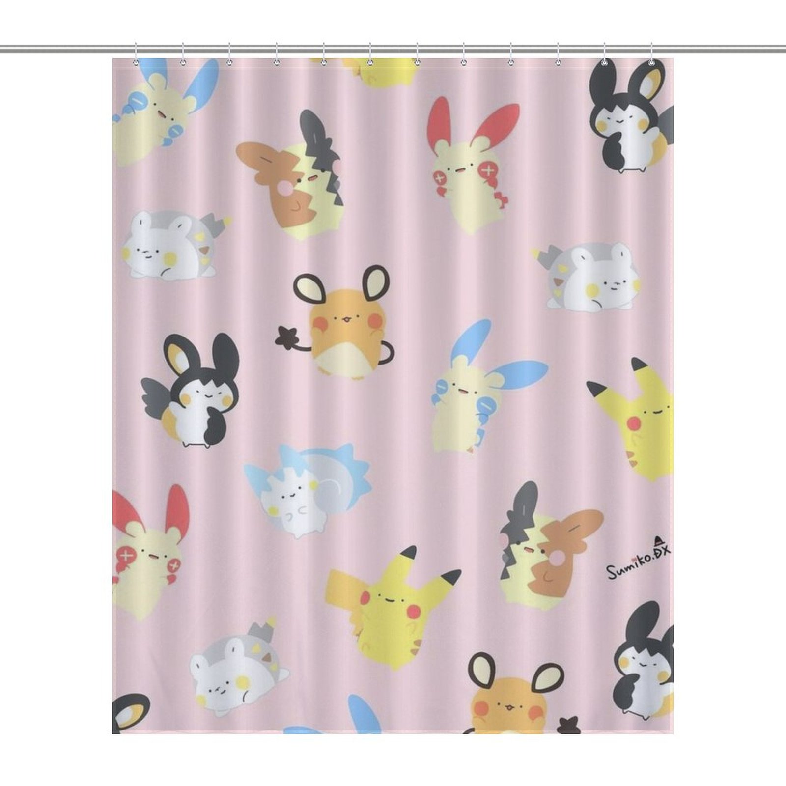 Cartoon Pokémon Pikachu Shower Curtain,Shower Curtain liner Washable ...
