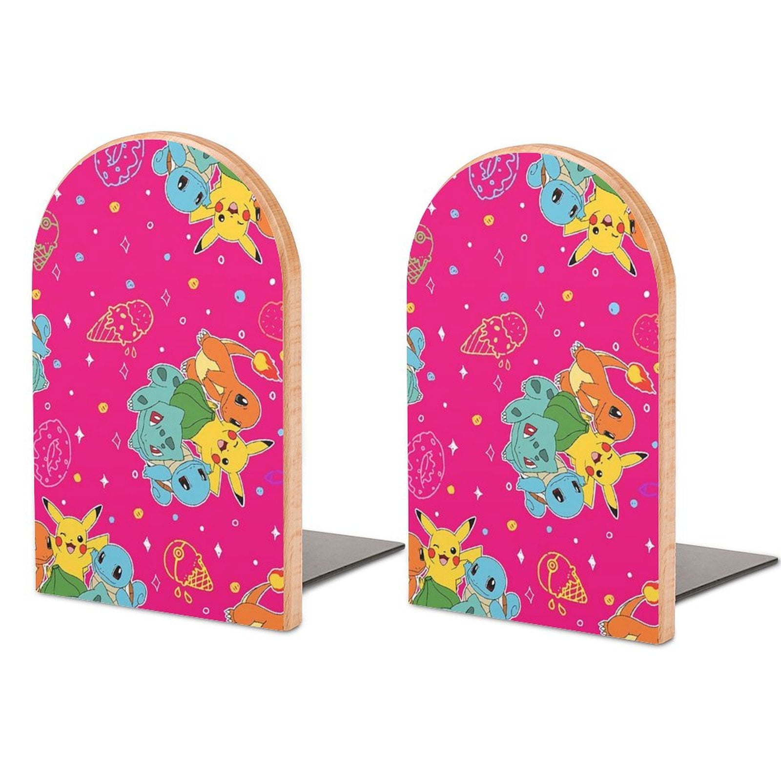 Cartoon Pokémon Pink Book Ends,BookEnds Supports for Bookrack Desk ...