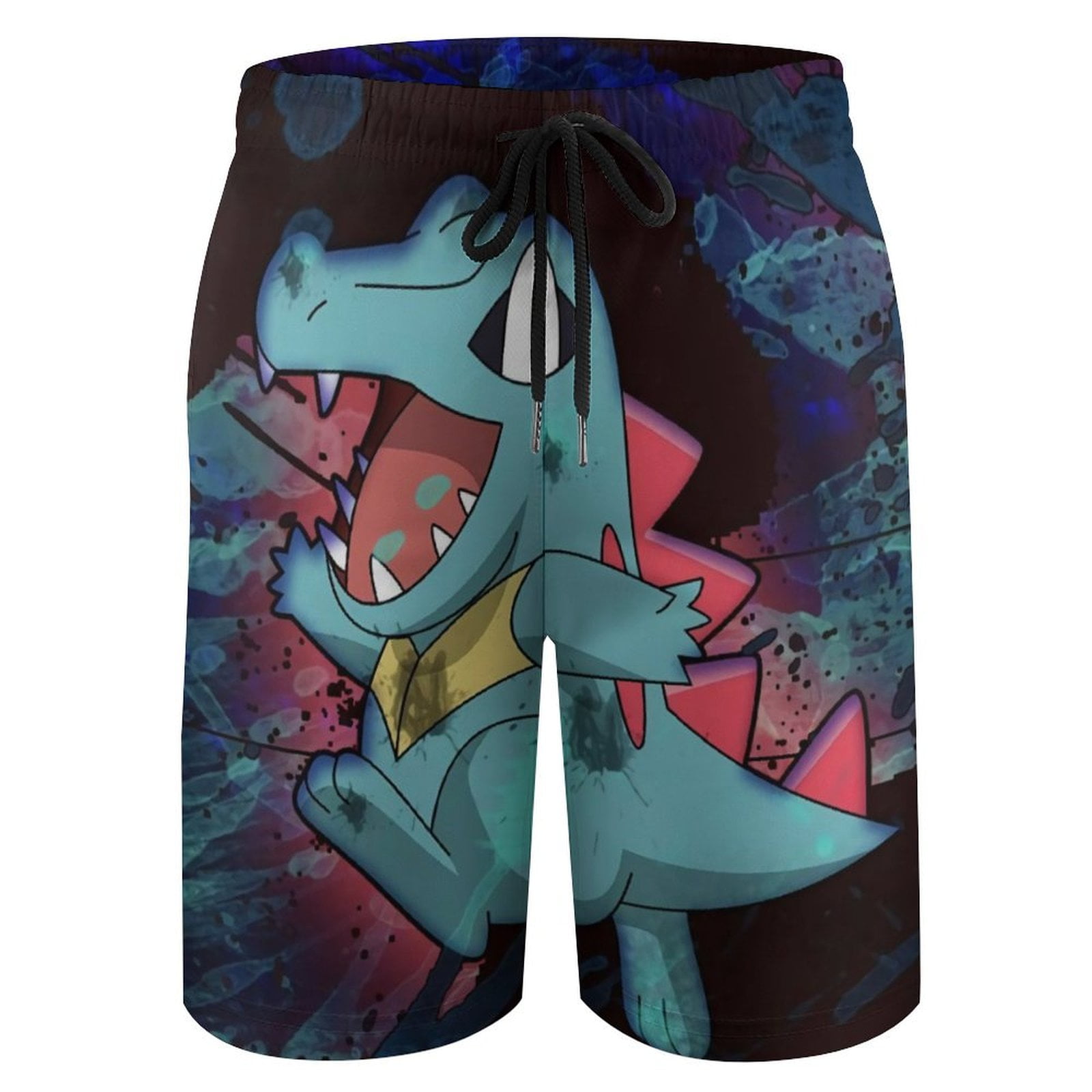 Cartoon Poke Cute Mon Boys Swim Trunks with Pocket Quick Dry Swimwear Swim Shorts Teens Anti ...