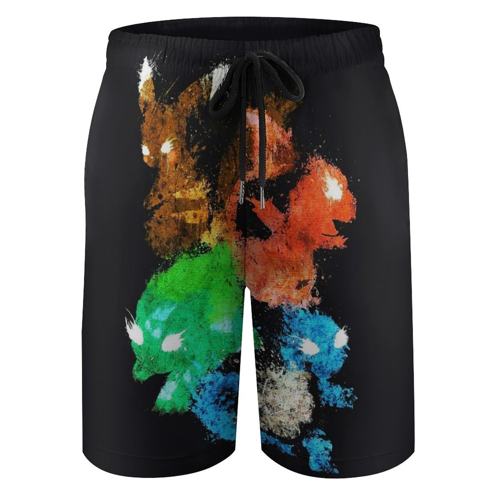 Cartoon Poke Cute Mon Boys Swim Trunks with Pocket Quick Dry Swimwear ...