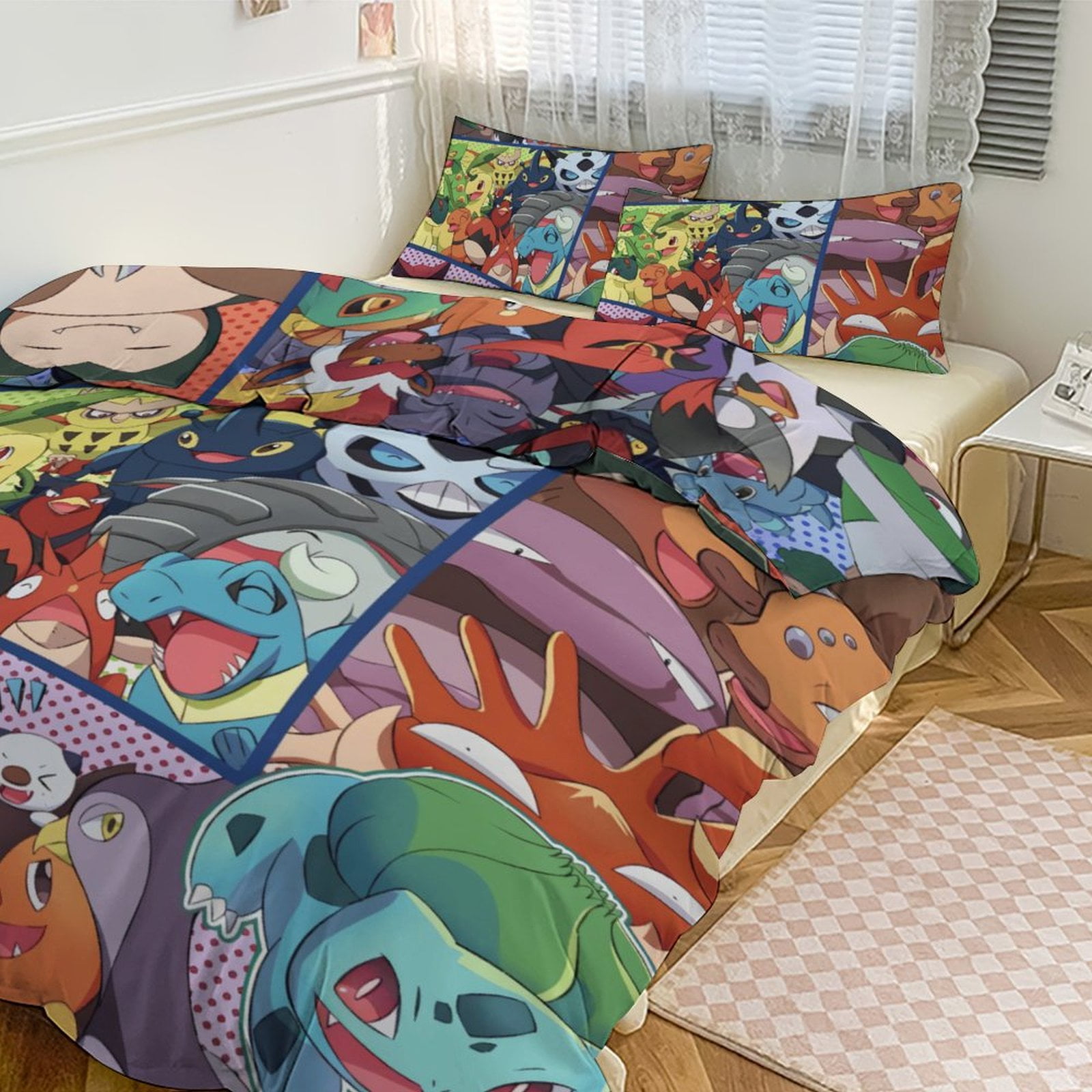 Cartoon Pokemon Bedding Sets 1 Cartoon Quilt cover + 2 Pillowcases ...