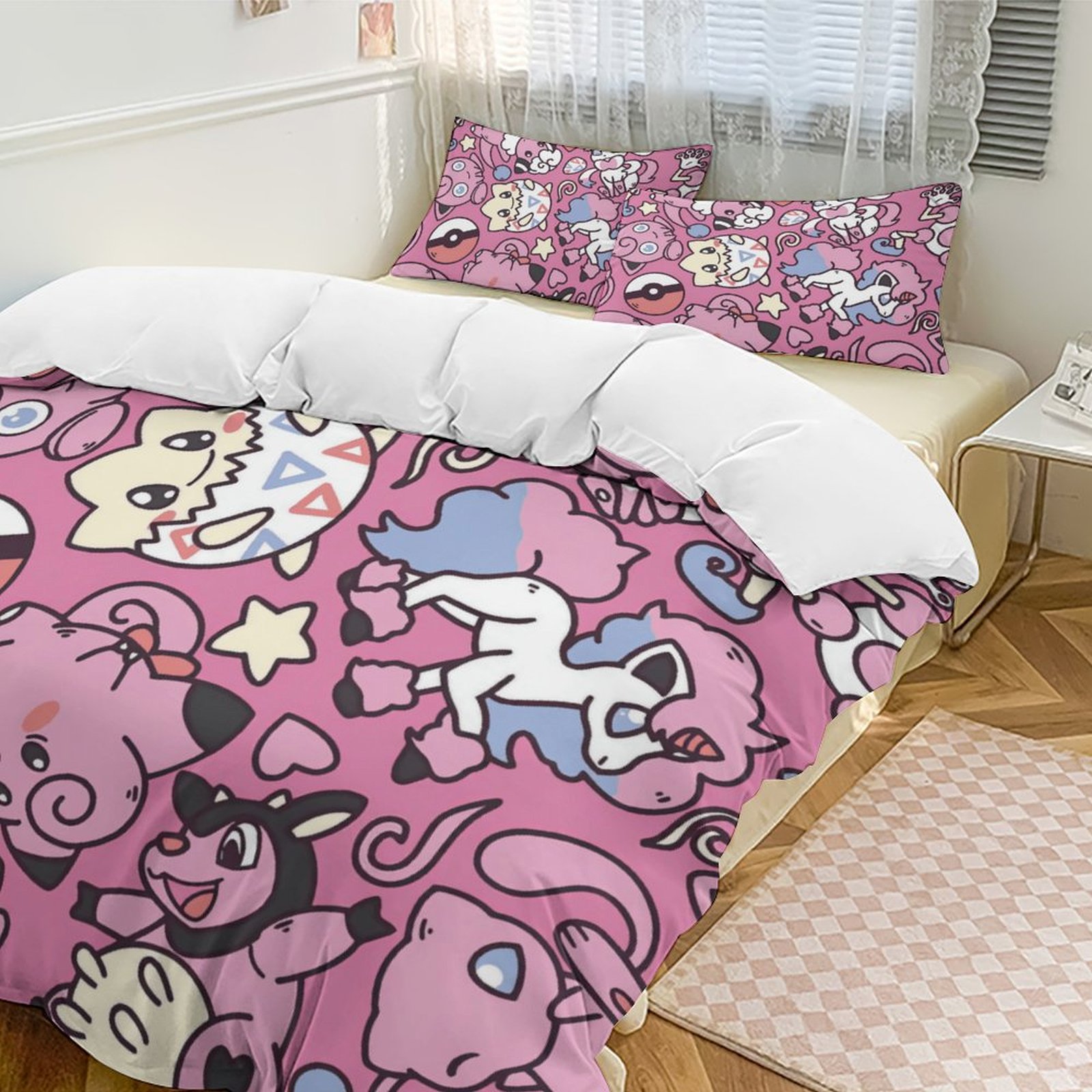 Cartoon Pokemon Bedding Sets 1 Cartoon Quilt cover + 2 Pillowcases ...