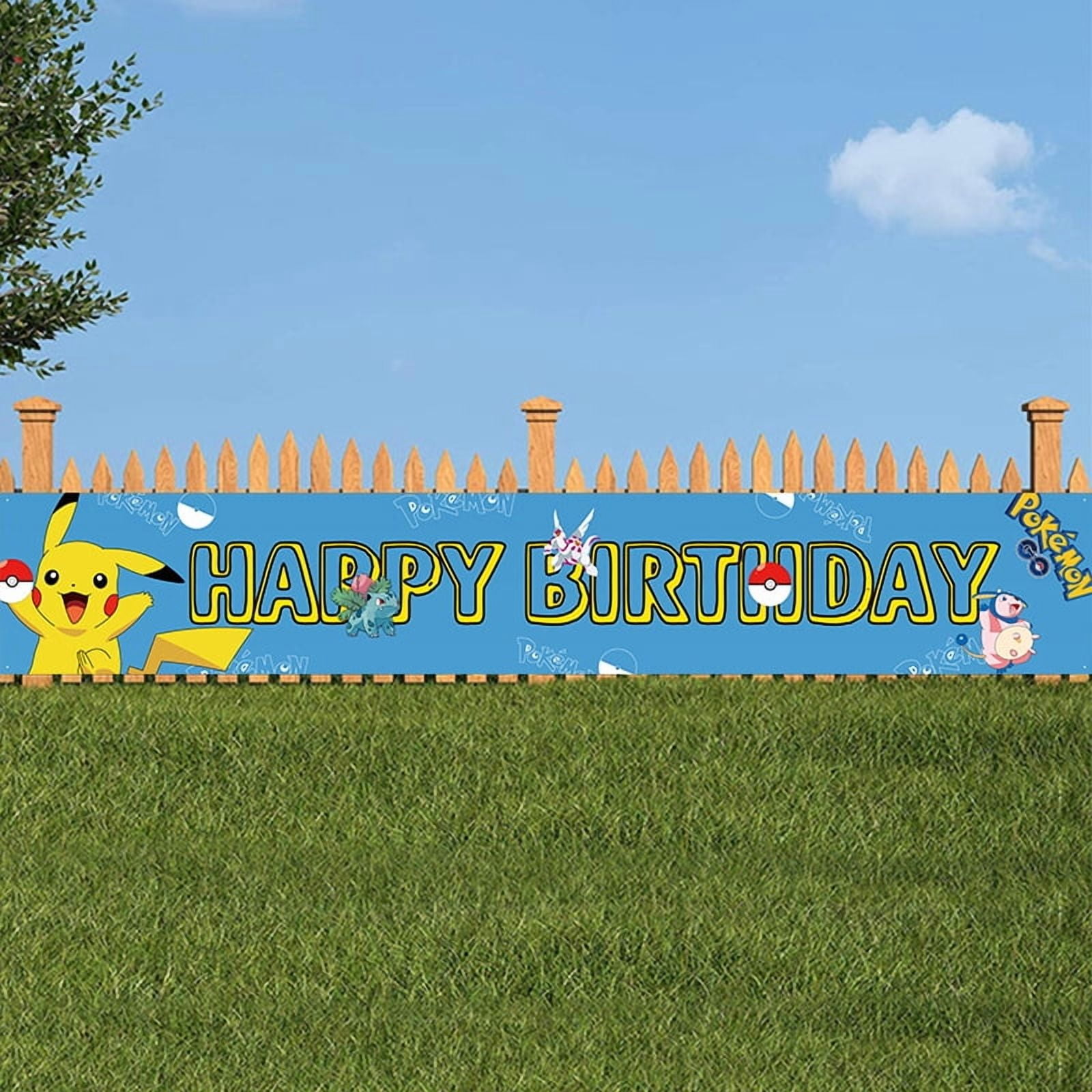 Cartoon Pokemon Birthday Yard Sign Banner Party Supplies Happy Birthday ...