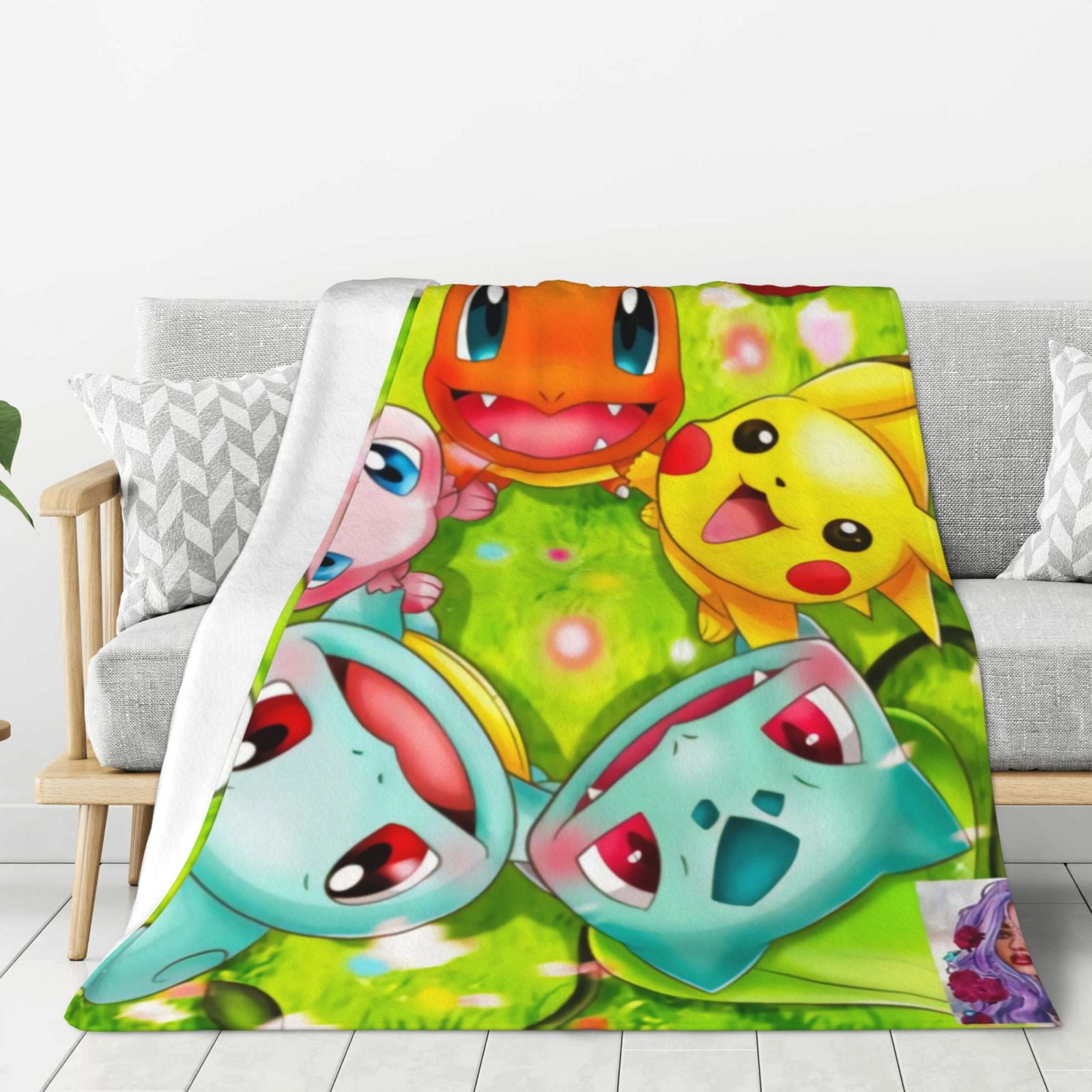 Cartoon Pokemon- Charmander Squirtle Bulbasaur Blanket for Couch ...