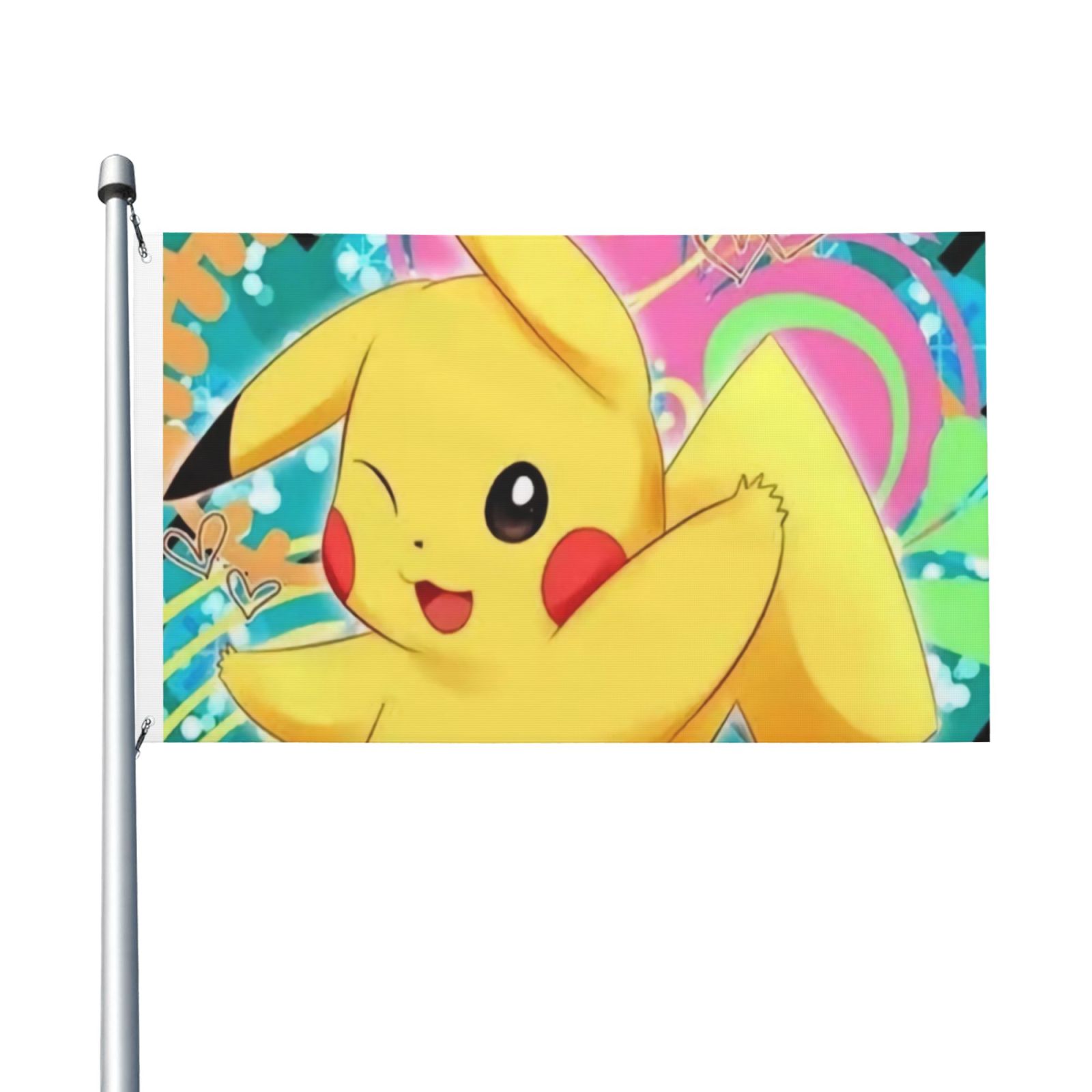 Cartoon Pokemon Pikachu 3x5ft Face Flag Fade Proof Holiday Fall Flag ...