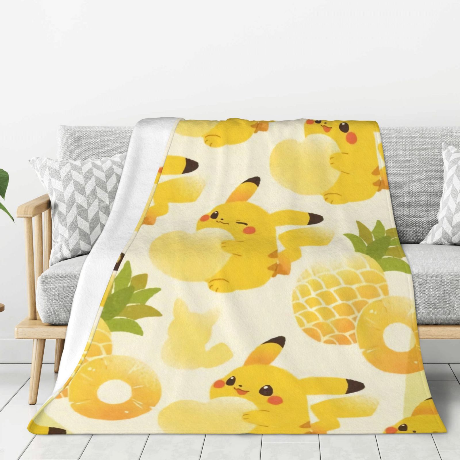 Cartoon Pokemon- Pikachu Blanket,Throw Blanket for Kids and Adults,Soft ...