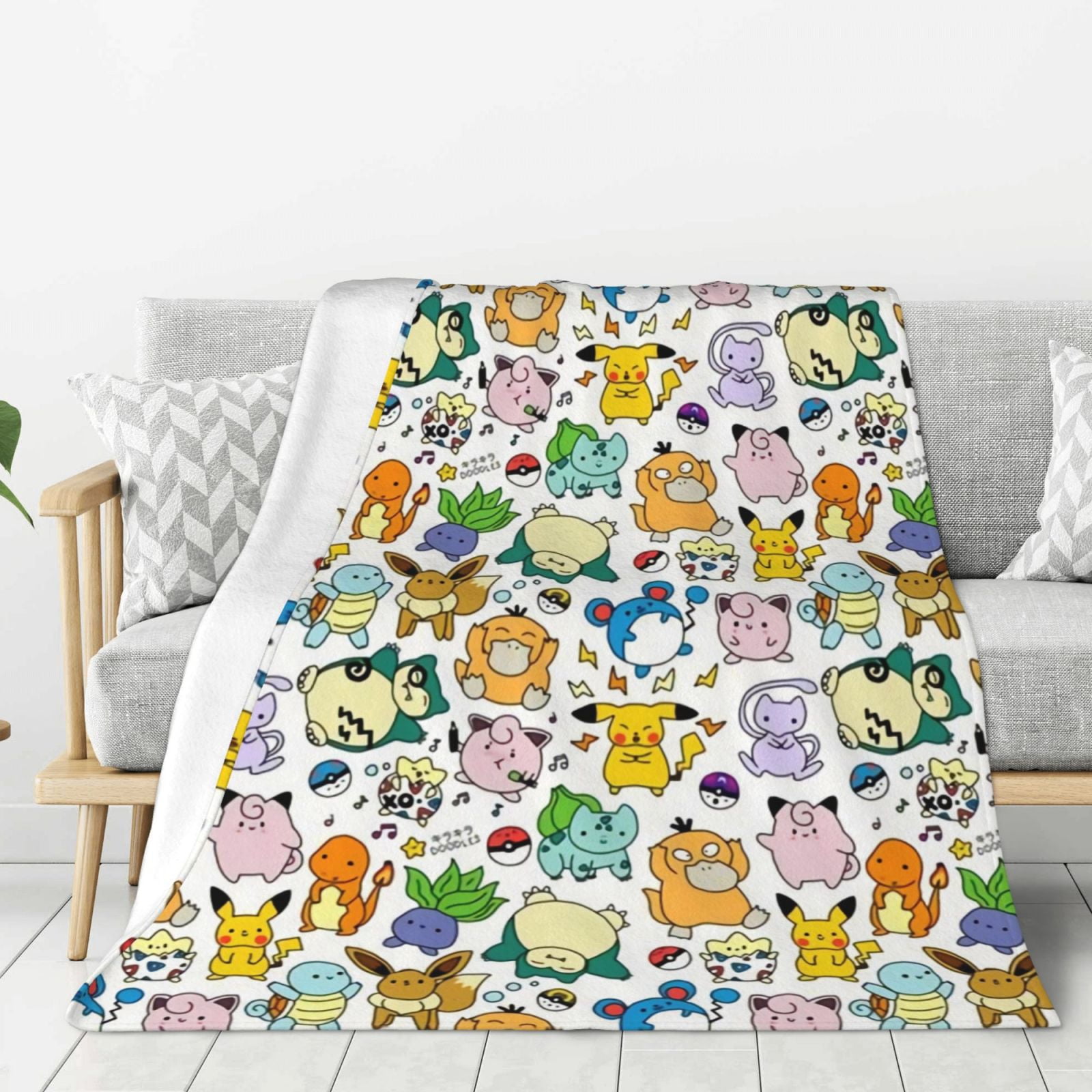 Cartoon Pokemon -Pikachu Blanket for Couch - Super Soft Cozy Blanket ...