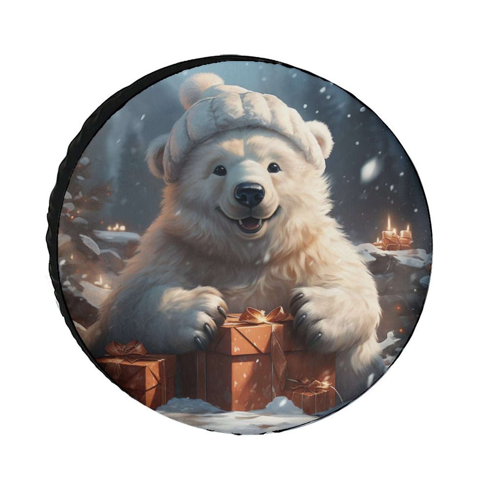 Cartoon Polar Bear Christmas Camping Spare Tire Cover Polar Bears ...