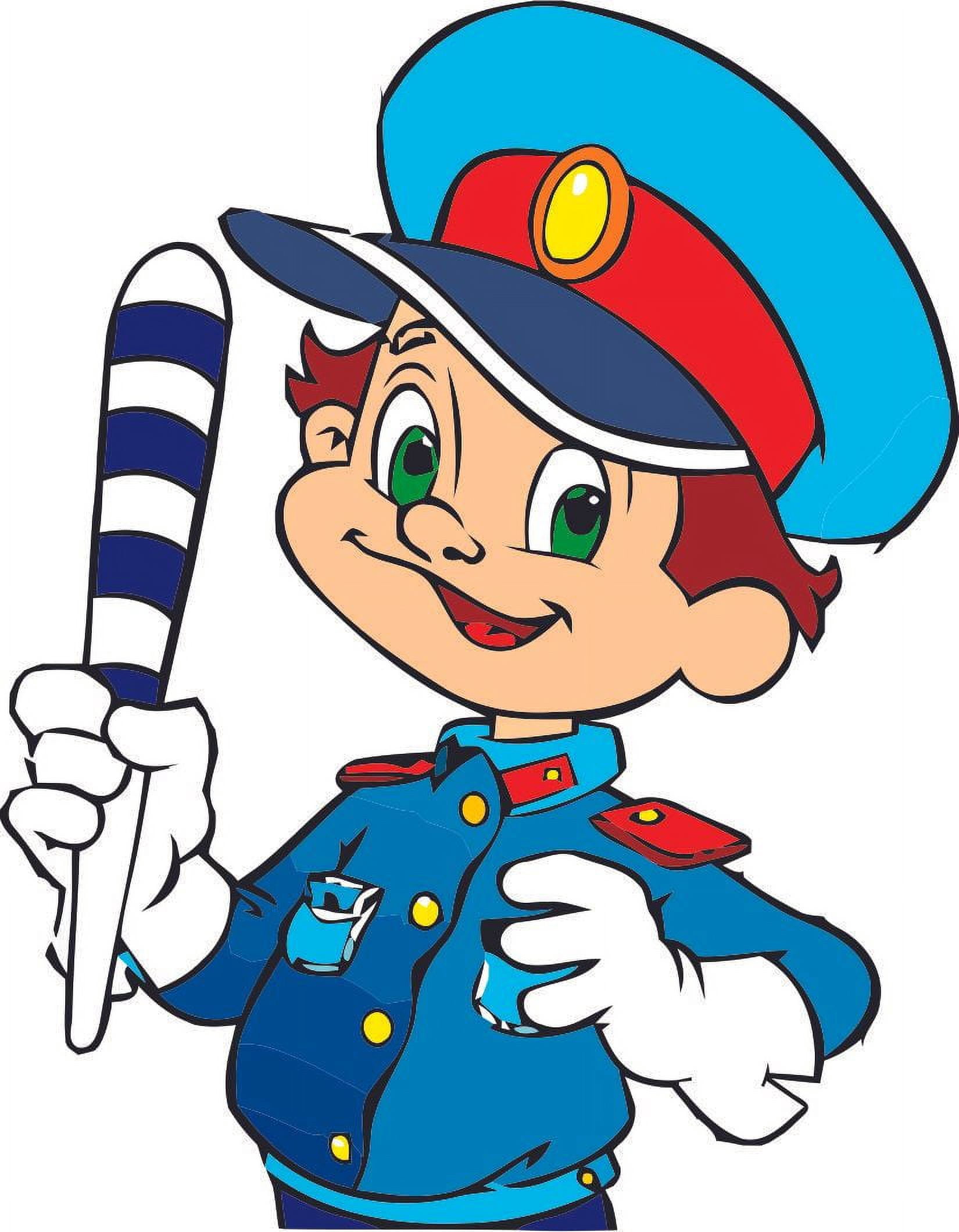 Cartoon Police Officer Cop Uniform Design School Wall Decals for ...