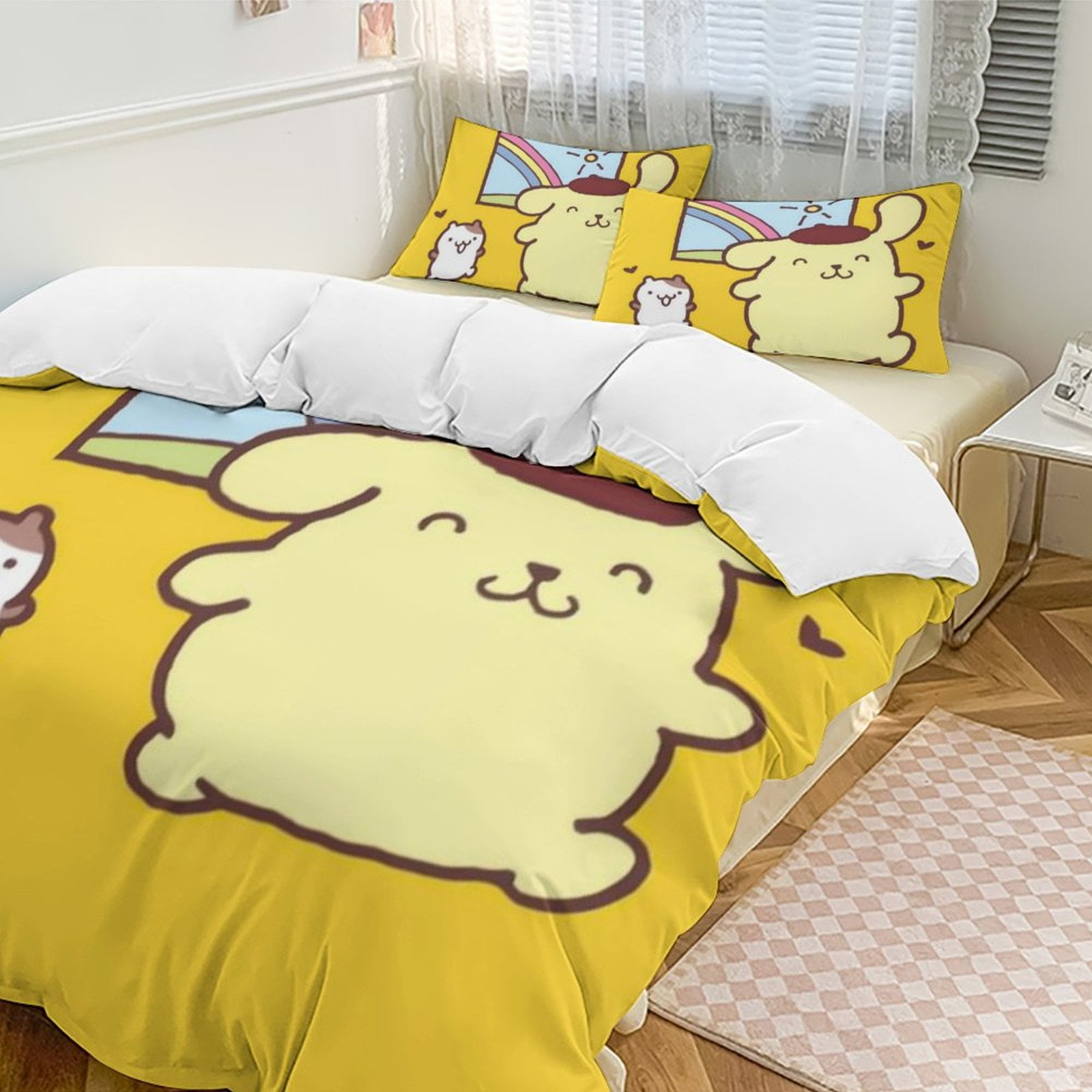 Cartoon Pompompurin Soft 3-Piece Bedding Set (1 Duvet Cover + 2 Pillow ...