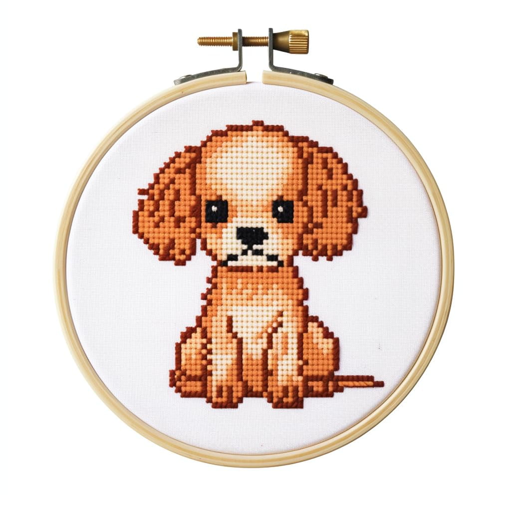 Cartoon Poodle Dog DIY 11CT Stamped Cross Stitch Kits Easy for ...