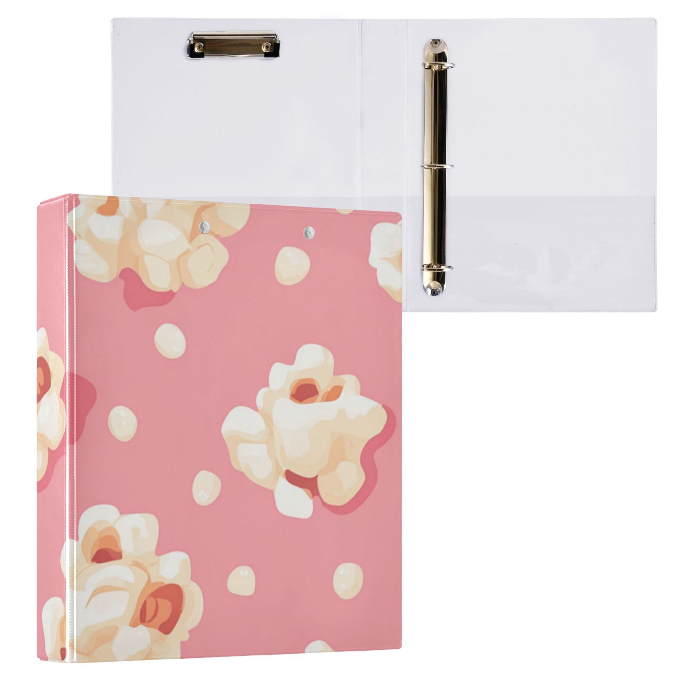 Cartoon Popcorns Round Ring Binder 3 Rings 1.5" Capacity File Storage ...