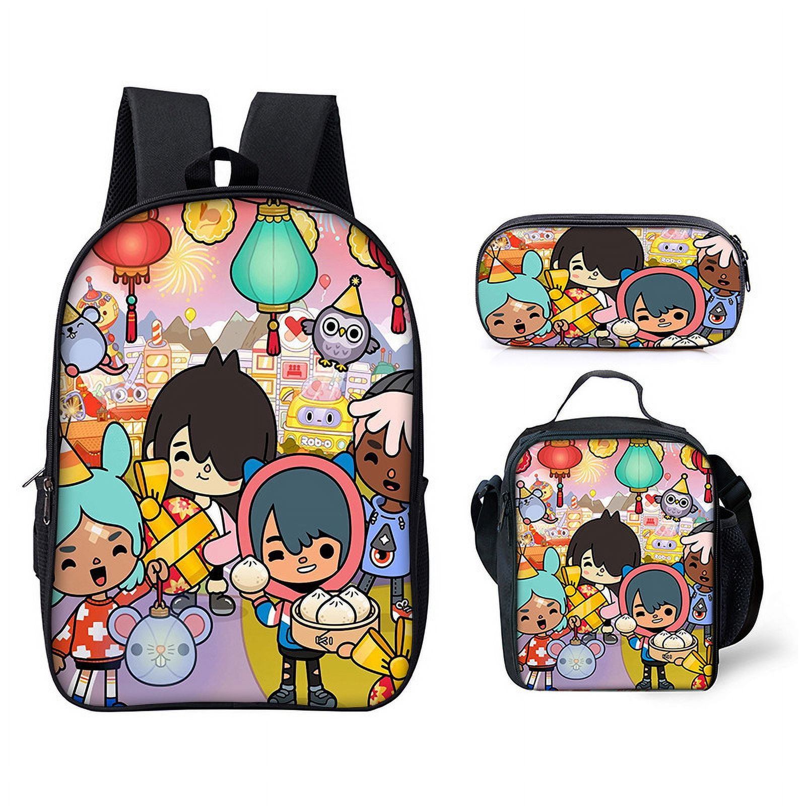 Cartoon Popular Novelty Toca Life World 3D Print 3pcs/Set Bags Laptop ...