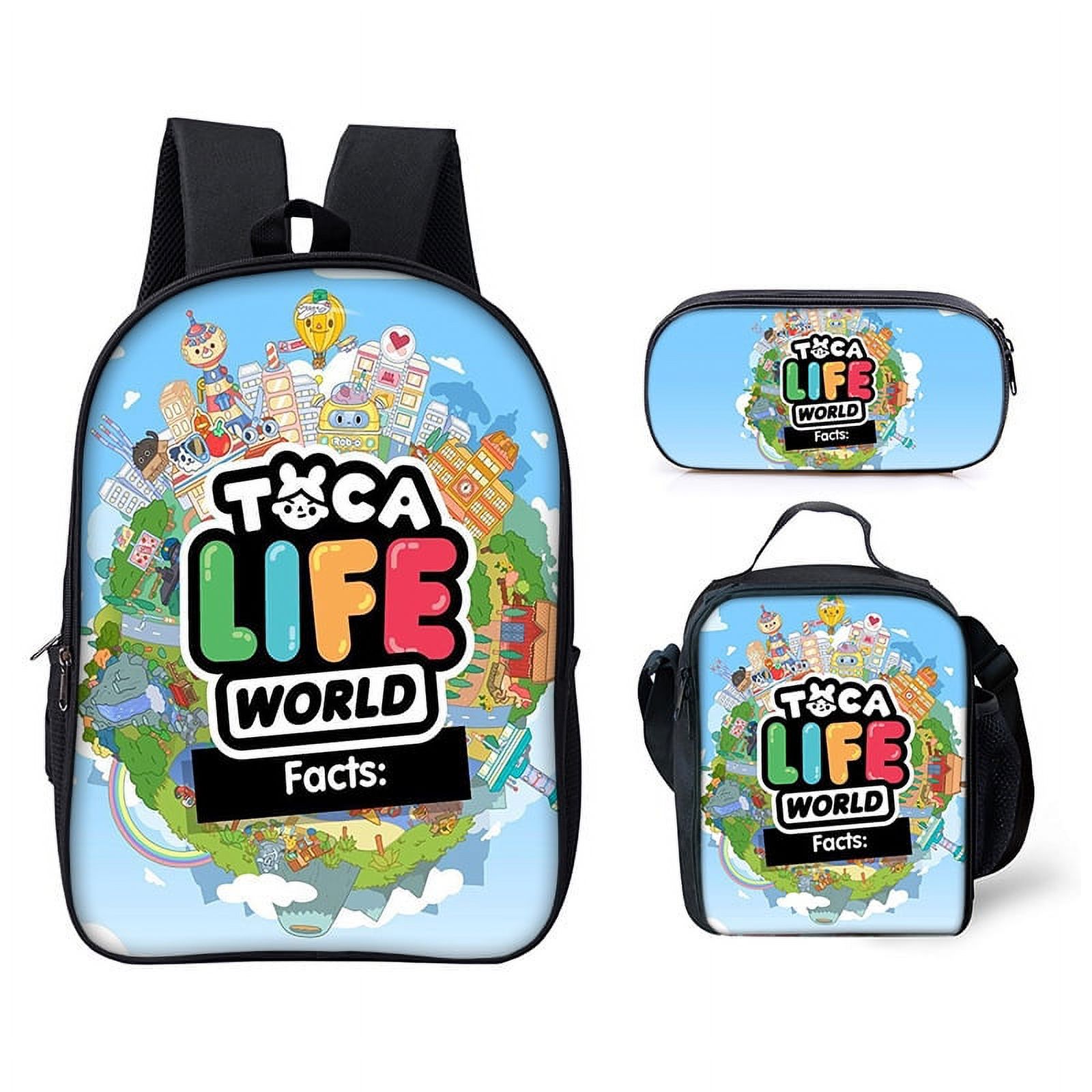Cartoon Popular Novelty Toca Life World 3D Print 3pcs/Set Bags Laptop ...