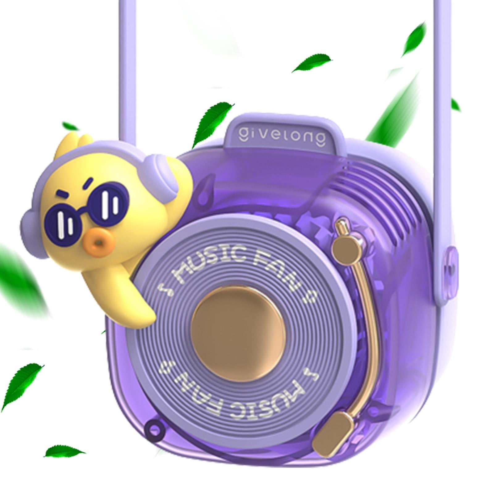 Cartoon Portable Necklace Fan Handheld Fan Mini Wearable Personal Fan ...