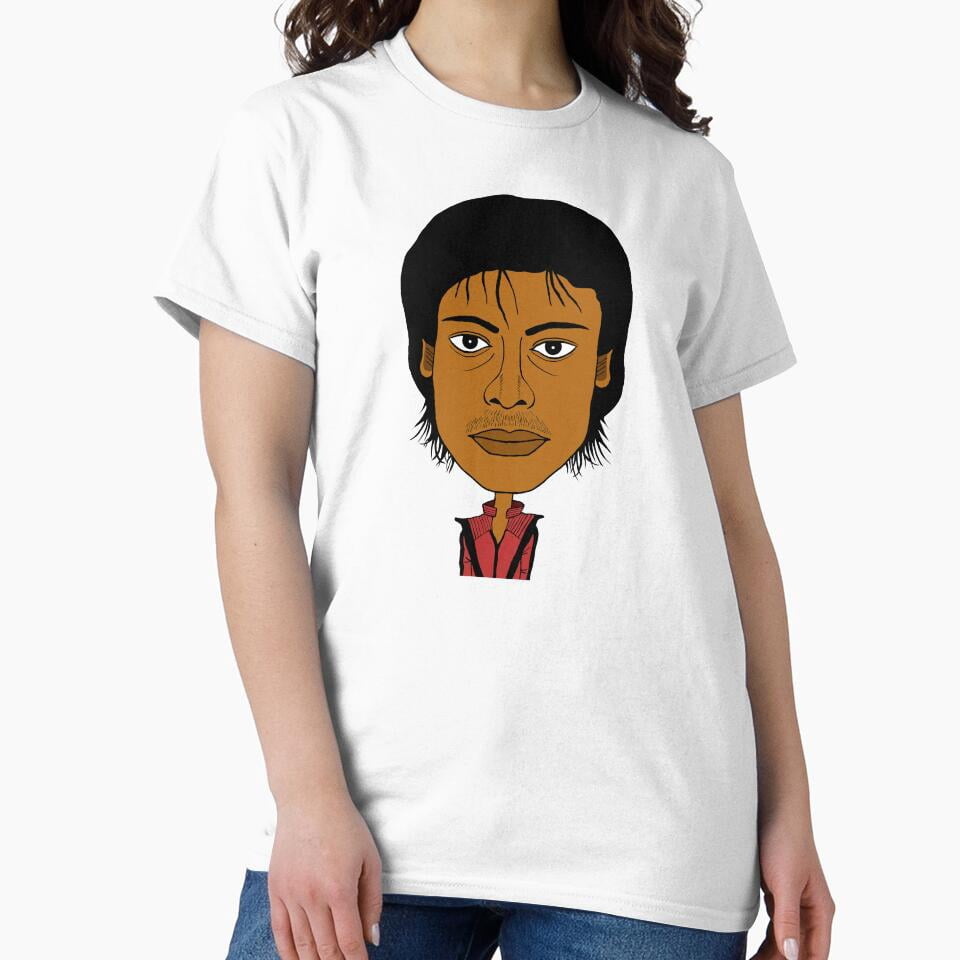 Cartoon Portrait King Of Pop Red Jacket Graphic Variant T-Shirt ...