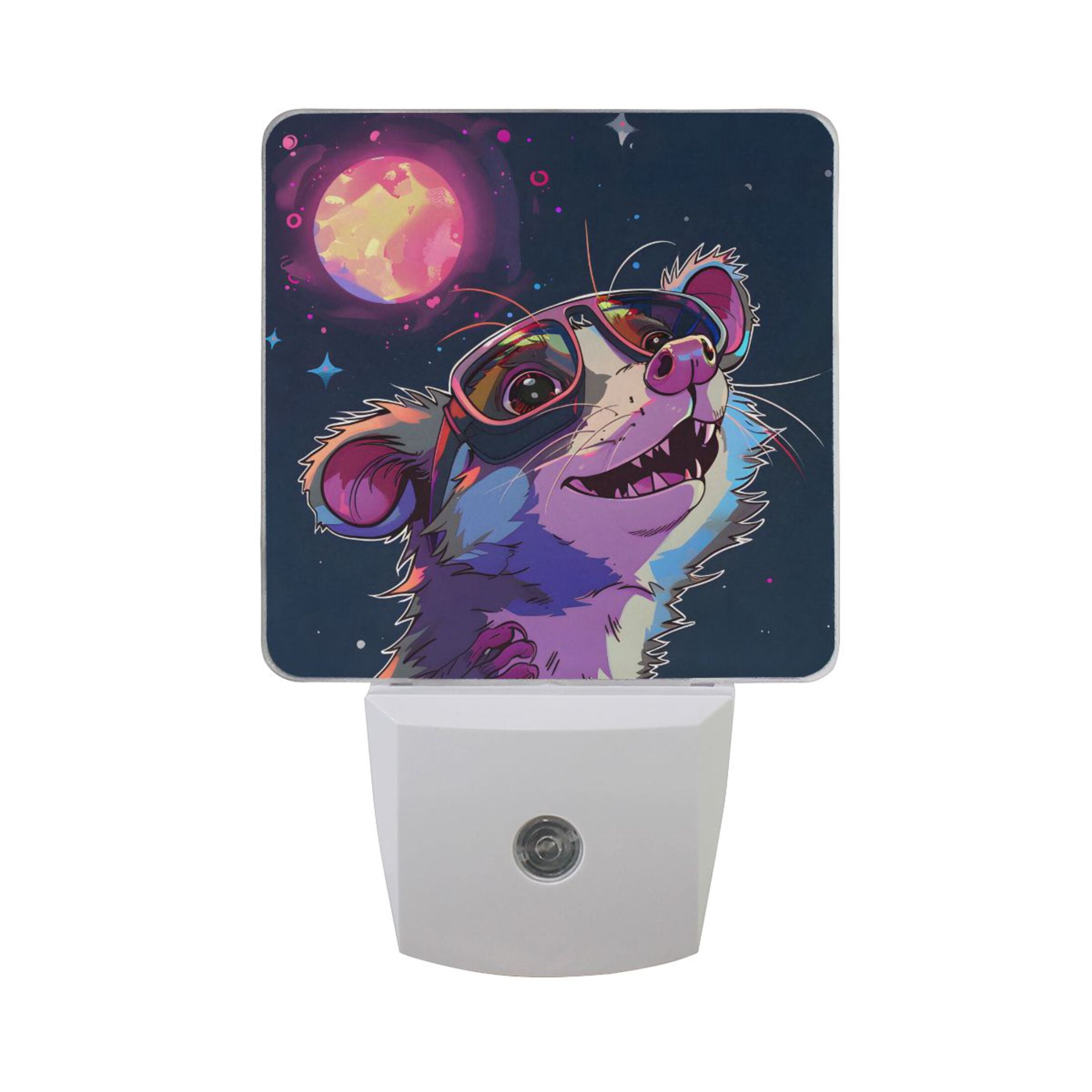 Cartoon Possum Look Moon Night Light 2 Pack LED Nightlight Plug into ...