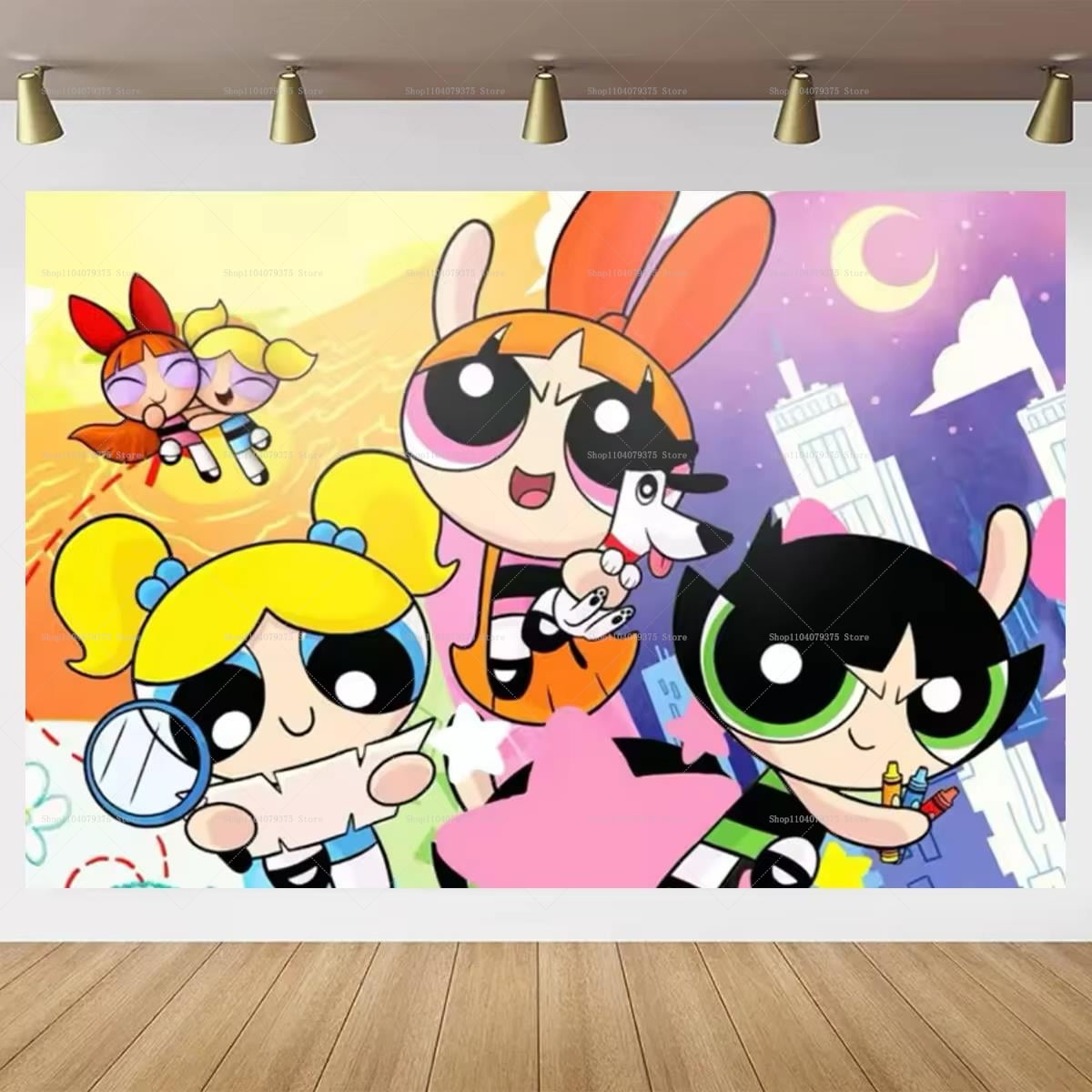 Cartoon Powerpuff Girls Birthday Party Theme Photography Background ...