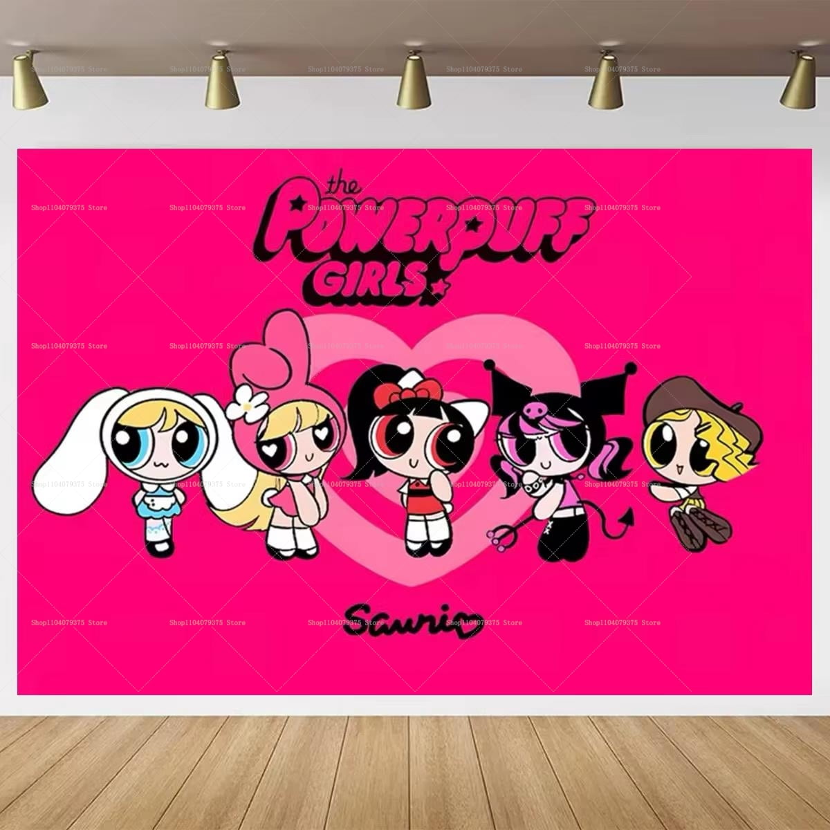 Cartoon Powerpuff Girls Birthday Party Theme Photography Background ...