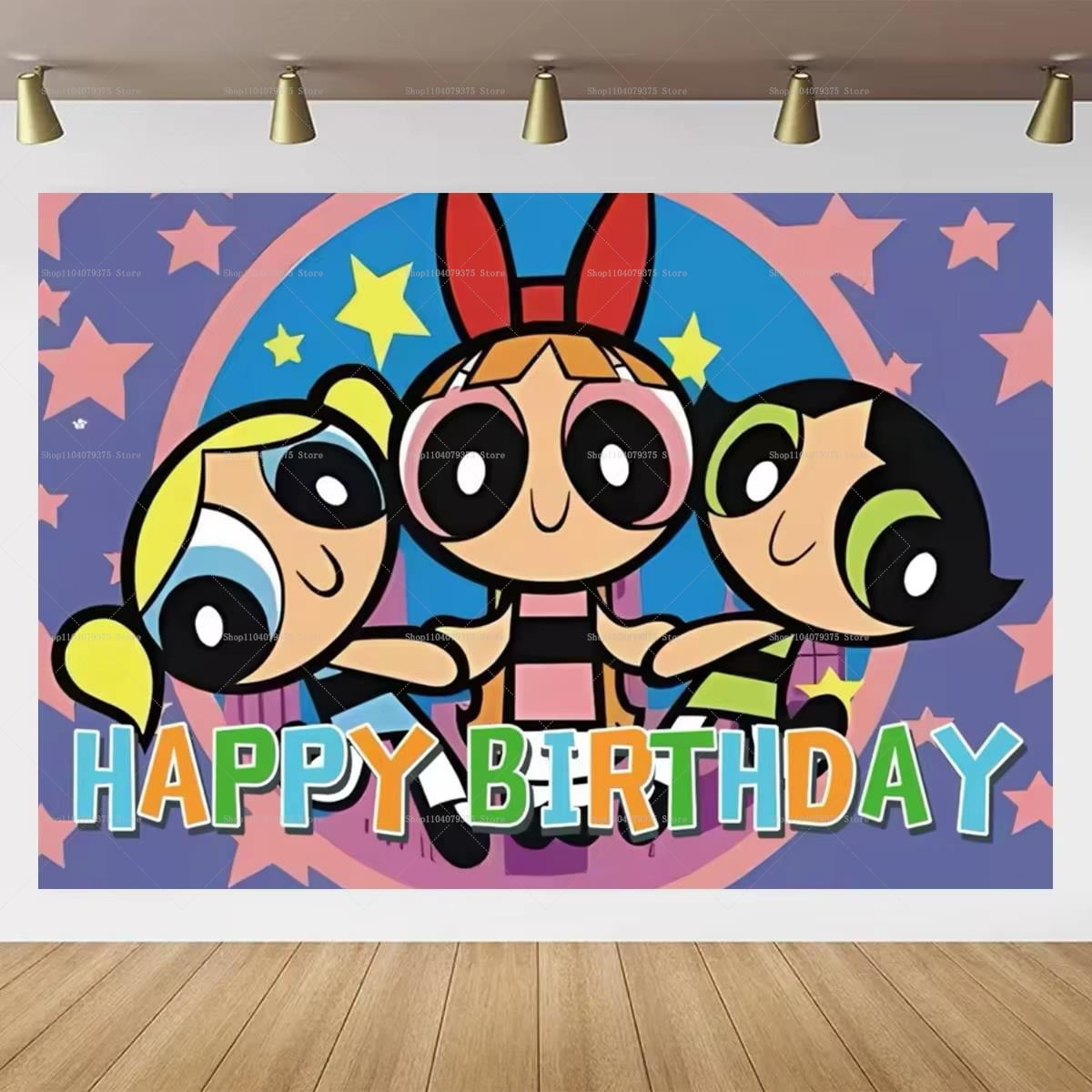 Cartoon Powerpuff Girls Birthday Party Theme Photography Background ...
