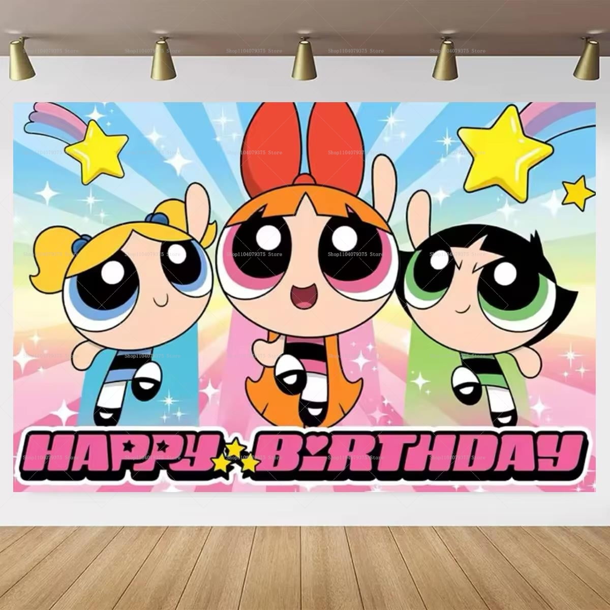 Cartoon Powerpuff Girls Birthday Party Theme Photography Background ...