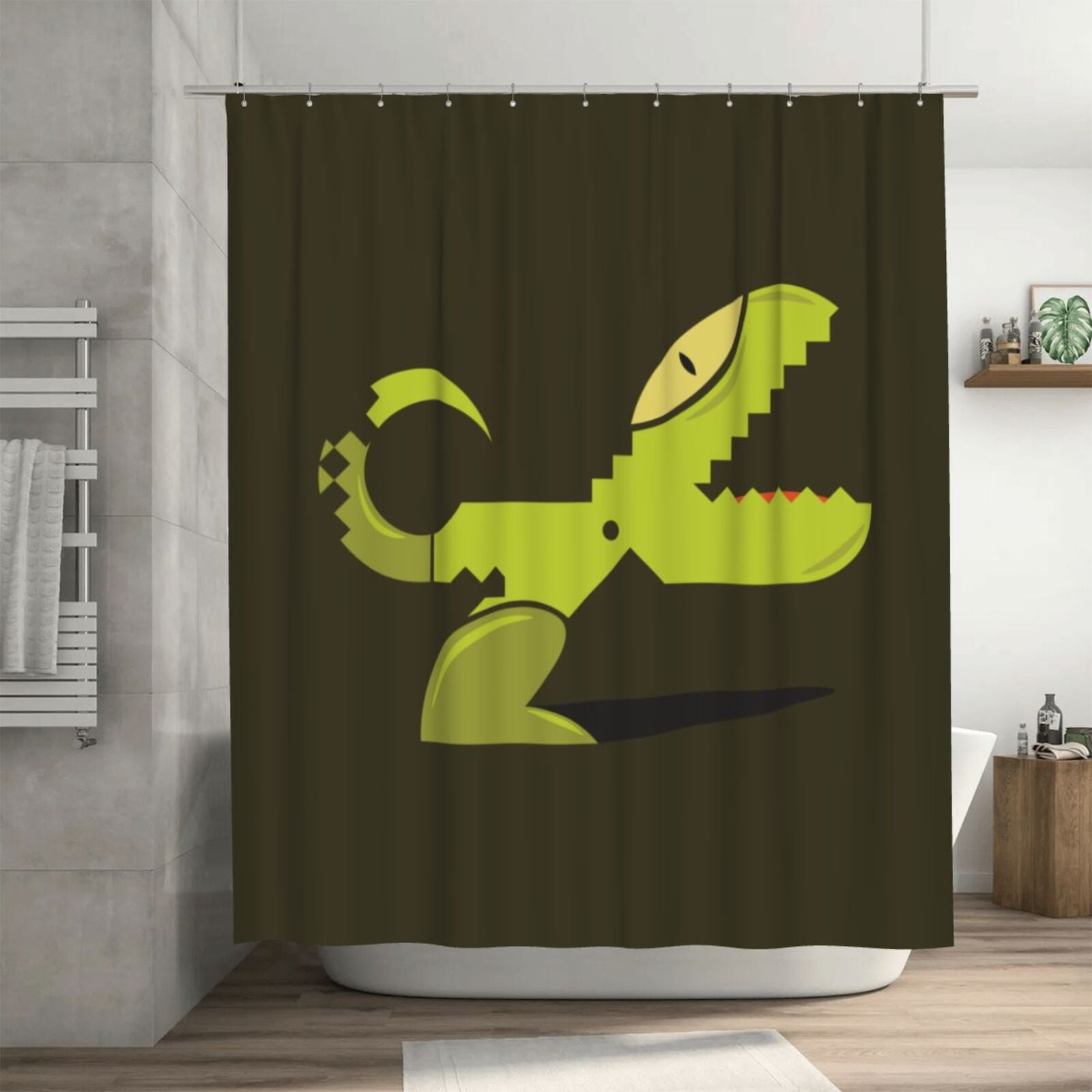 Cartoon Prehistoric Reptile Dinosaur Pattern Shower Curtain, Fantasy ...
