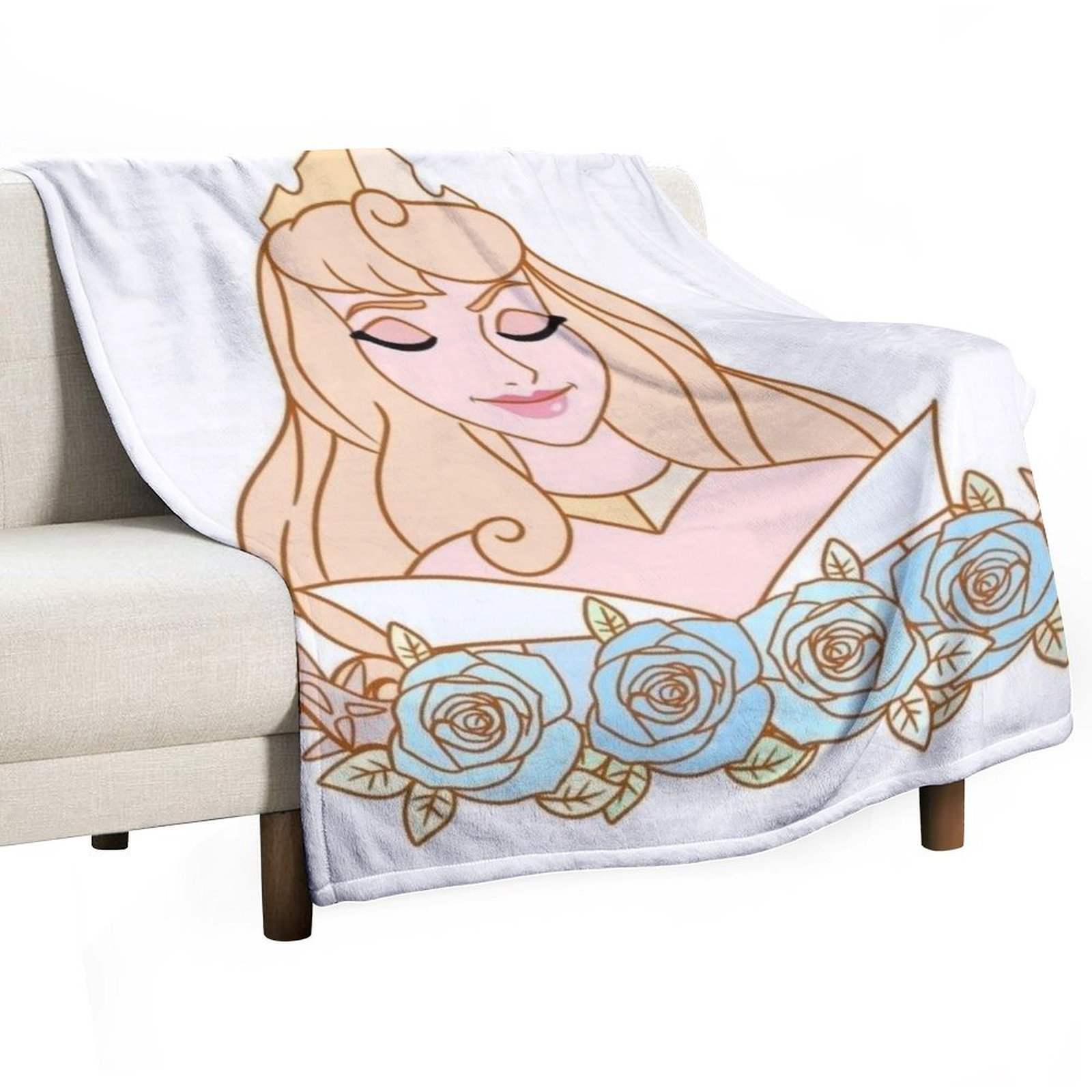 Cartoon Princess Aurora Throw Blanket Classic Super Soft Anime Flannel ...