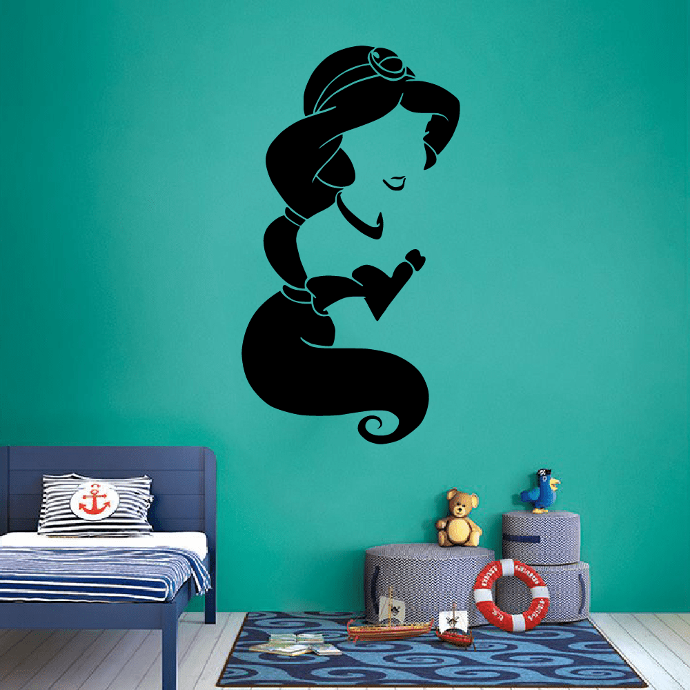 Cartoon Princess Jasmine Aladdin Character Princess Silhouette Vinyl ...