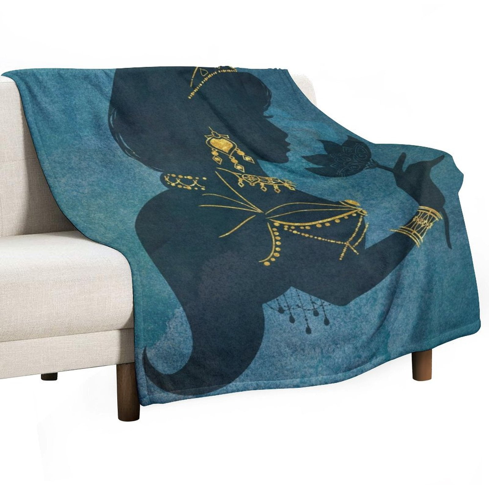 Cartoon Princess Jasmine Throw Blanket Classic Super Soft Anime Flannel ...