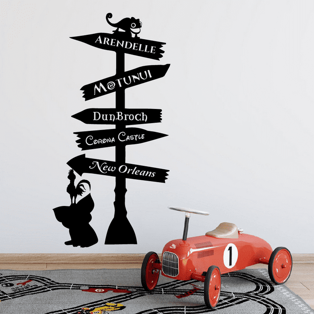 Cartoon Princess Pathway Signage Fantasy World Wall Sticker Art Decal ...