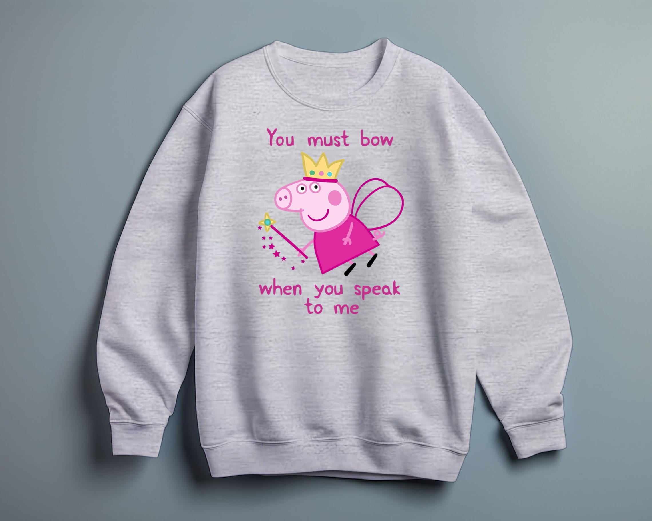 Cartoon Princess Pig You Must Bow To Me Shirt - Walmart.com