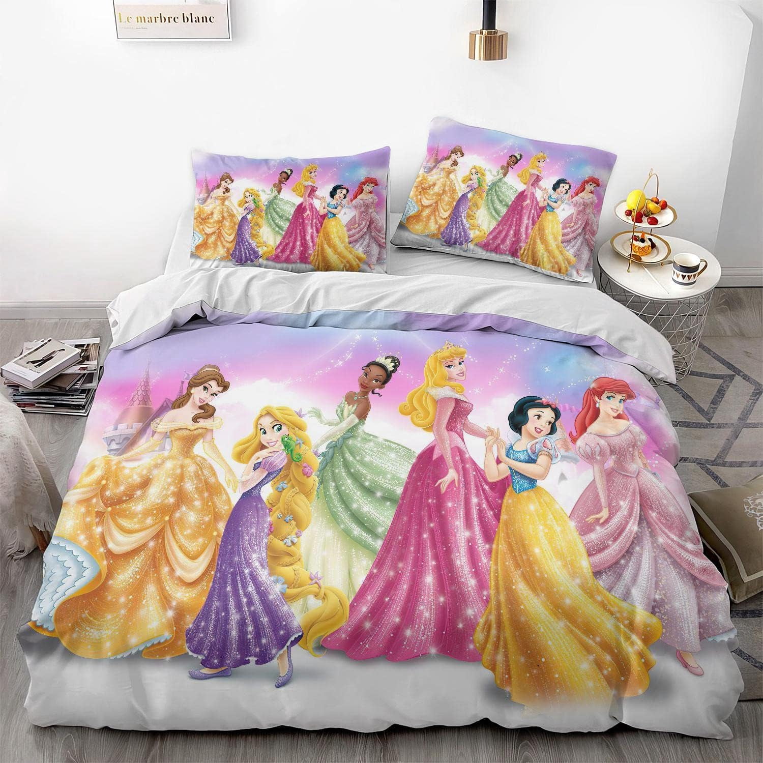 Cartoon Princess Series Duvet Cover 3 Piece Bed Set, Room Personality ...