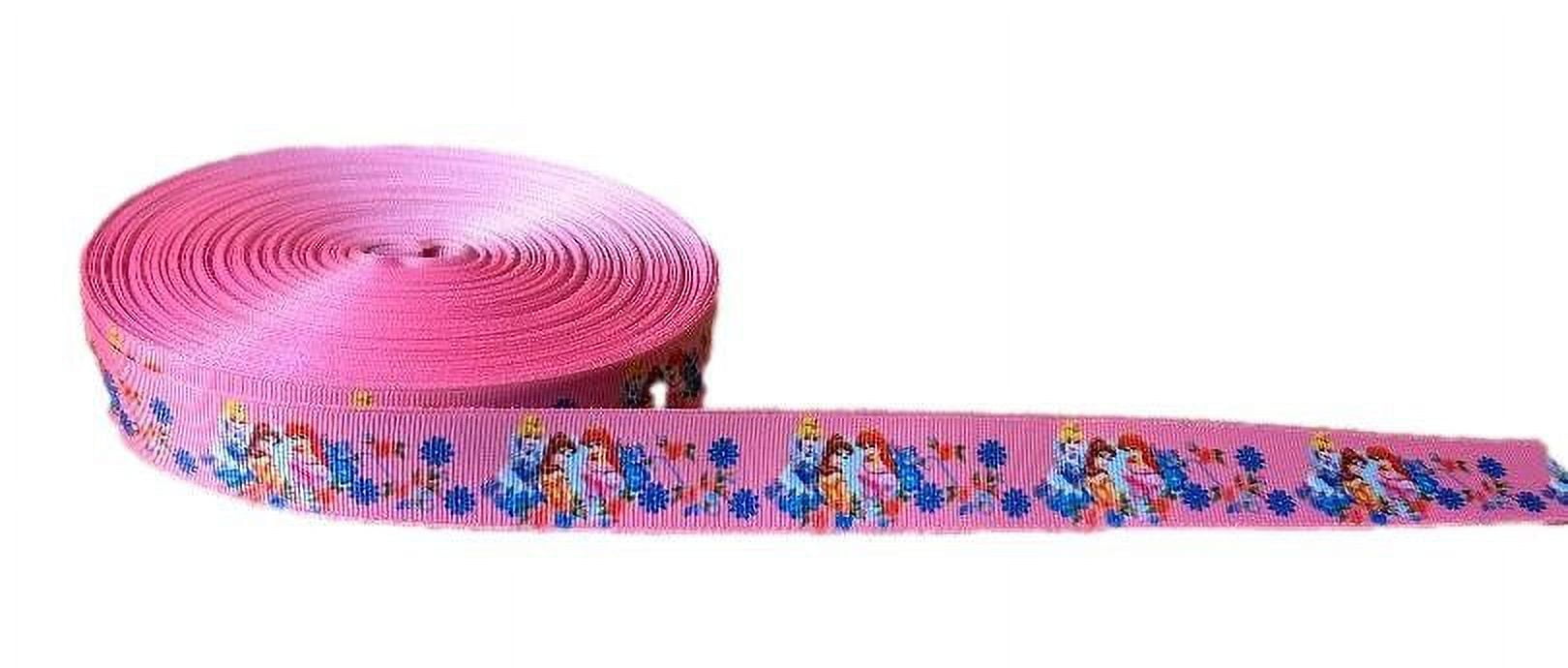 Cartoon Princesses Themed Pink Border 1" Wide 3 Yards Repeat Ribbon ...