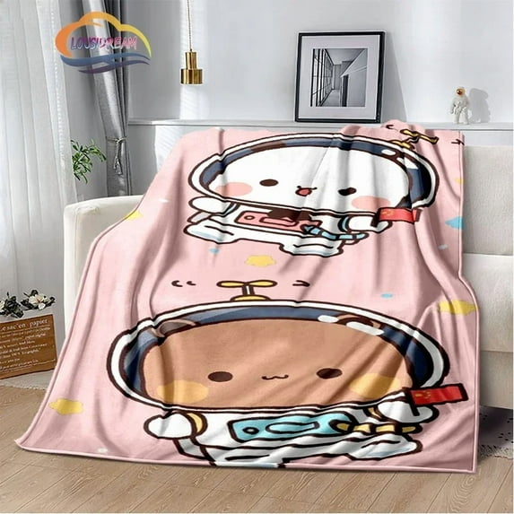 Cartoon Print Bear and Pa Blanket Cute Bubu Dudu Series Kids Warm ...