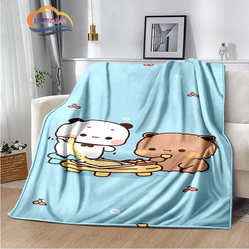 Cartoon Print Bear and Pa Blanket Cute Bubu Dudu Series Kids Warm ...