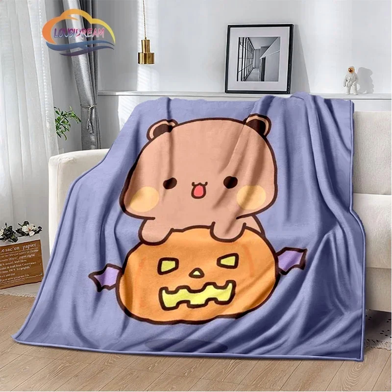 Cartoon Print Bear and Pa Blanket Cute Bubu Dudu Series Kids Warm ...