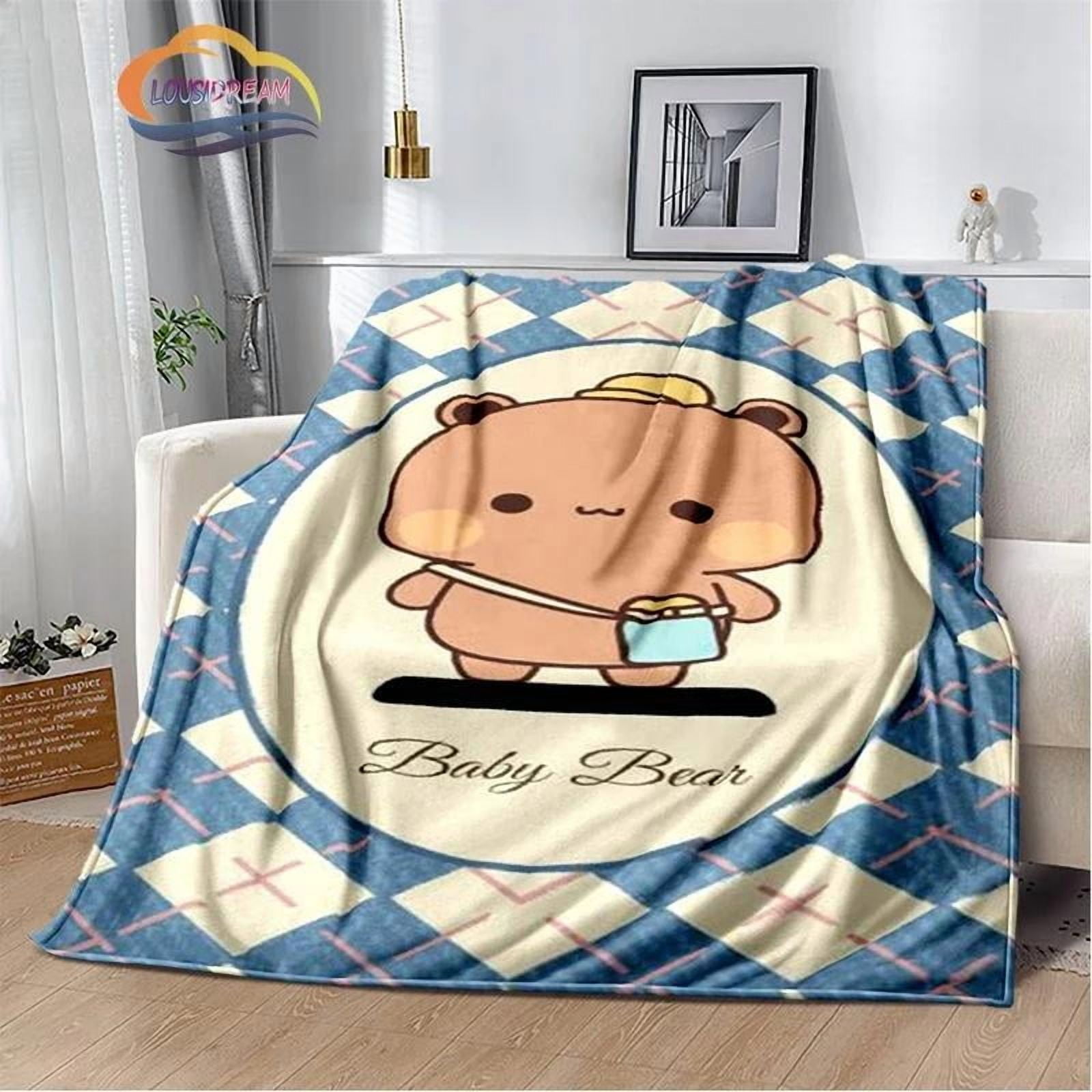 Cartoon Print Bear and Pa Blanket Cute Bubu Dudu Series Kids Warm ...