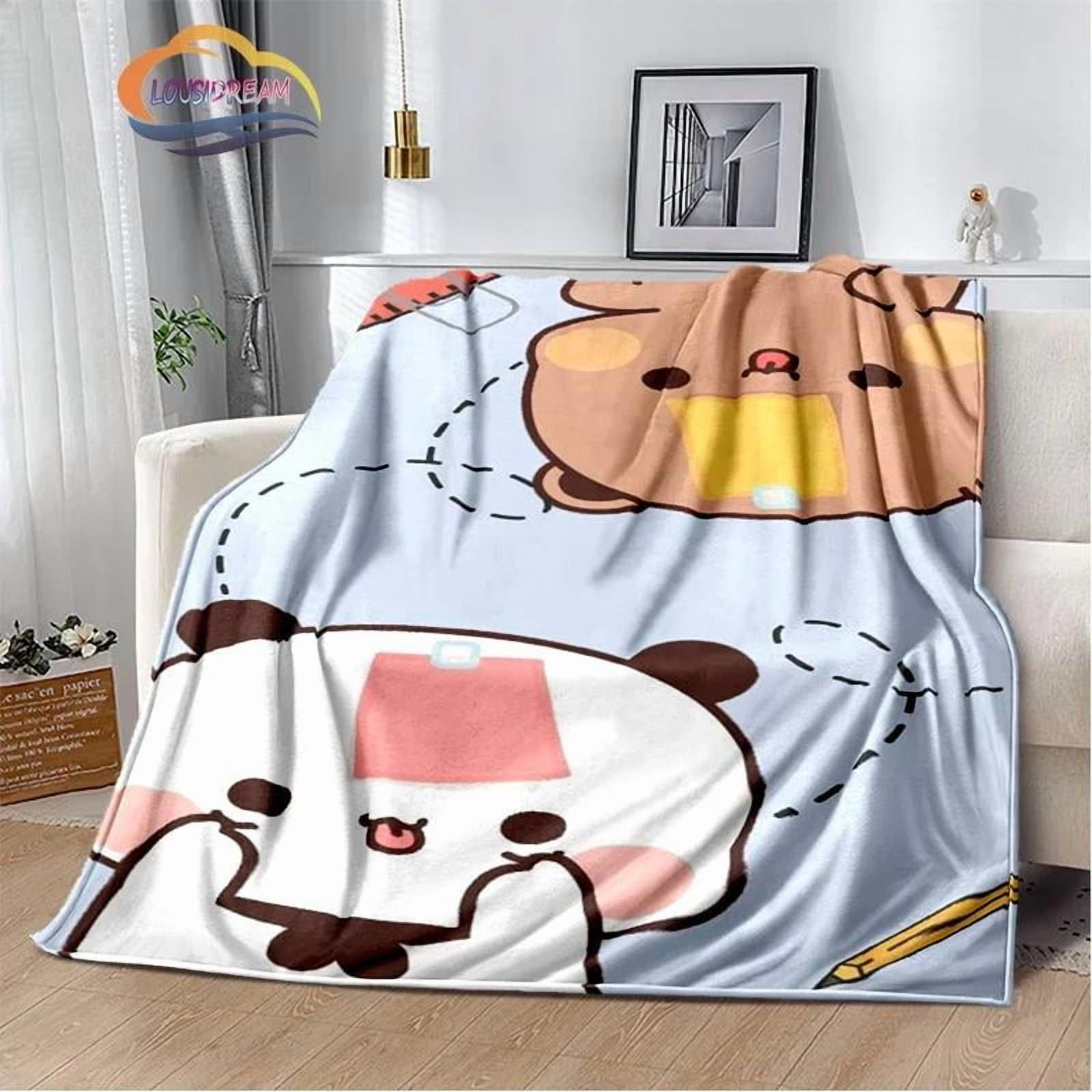 Cartoon Print Bear and Pa Blanket Cute Bubu Dudu Series Kids Warm ...