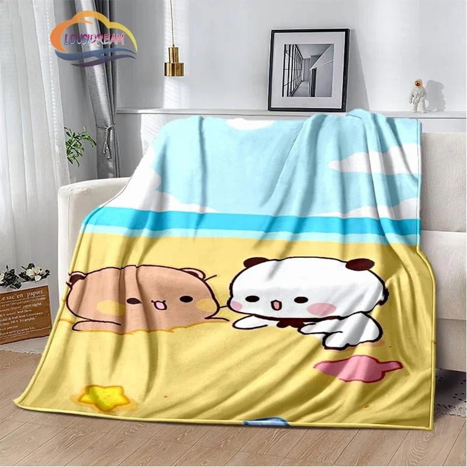 Cartoon Print Bear and Pa Blanket Cute Bubu Dudu Series Kids Warm ...