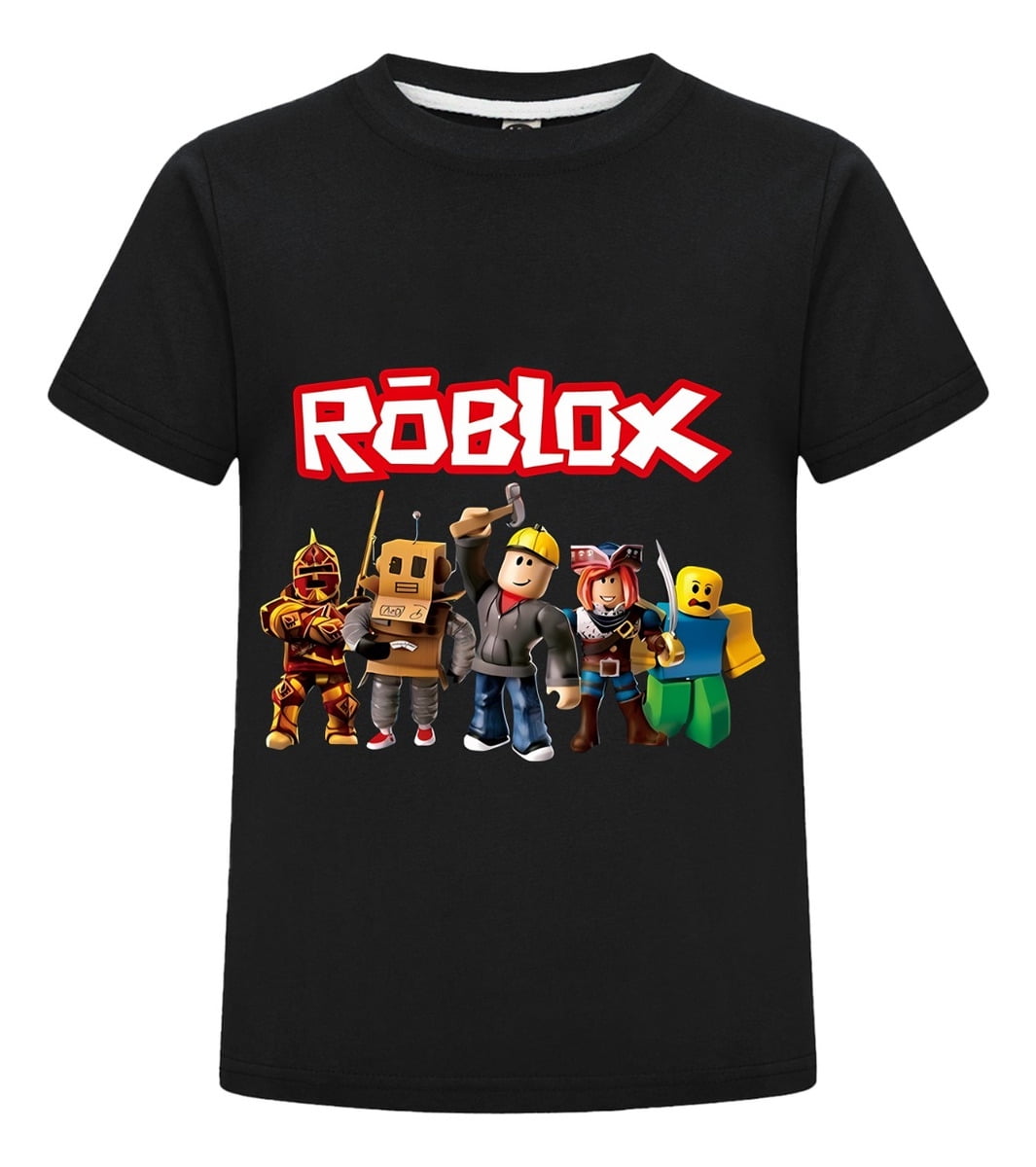 Cartoon Print Kids T-Shirt for Girls Boys Roblox Casual Cotton Short ...