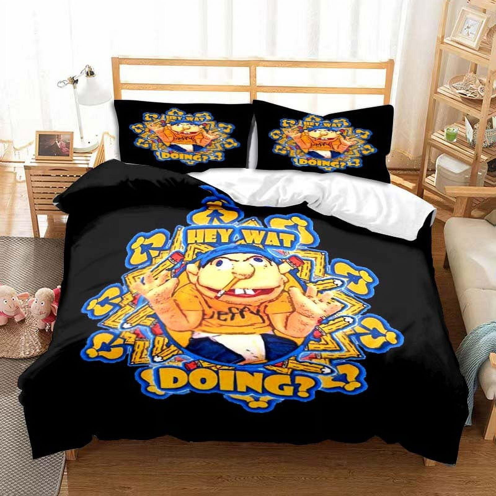 Cartoon Print SML Jeffy Bedding Set Three Piece Bed Set Fashionable ...