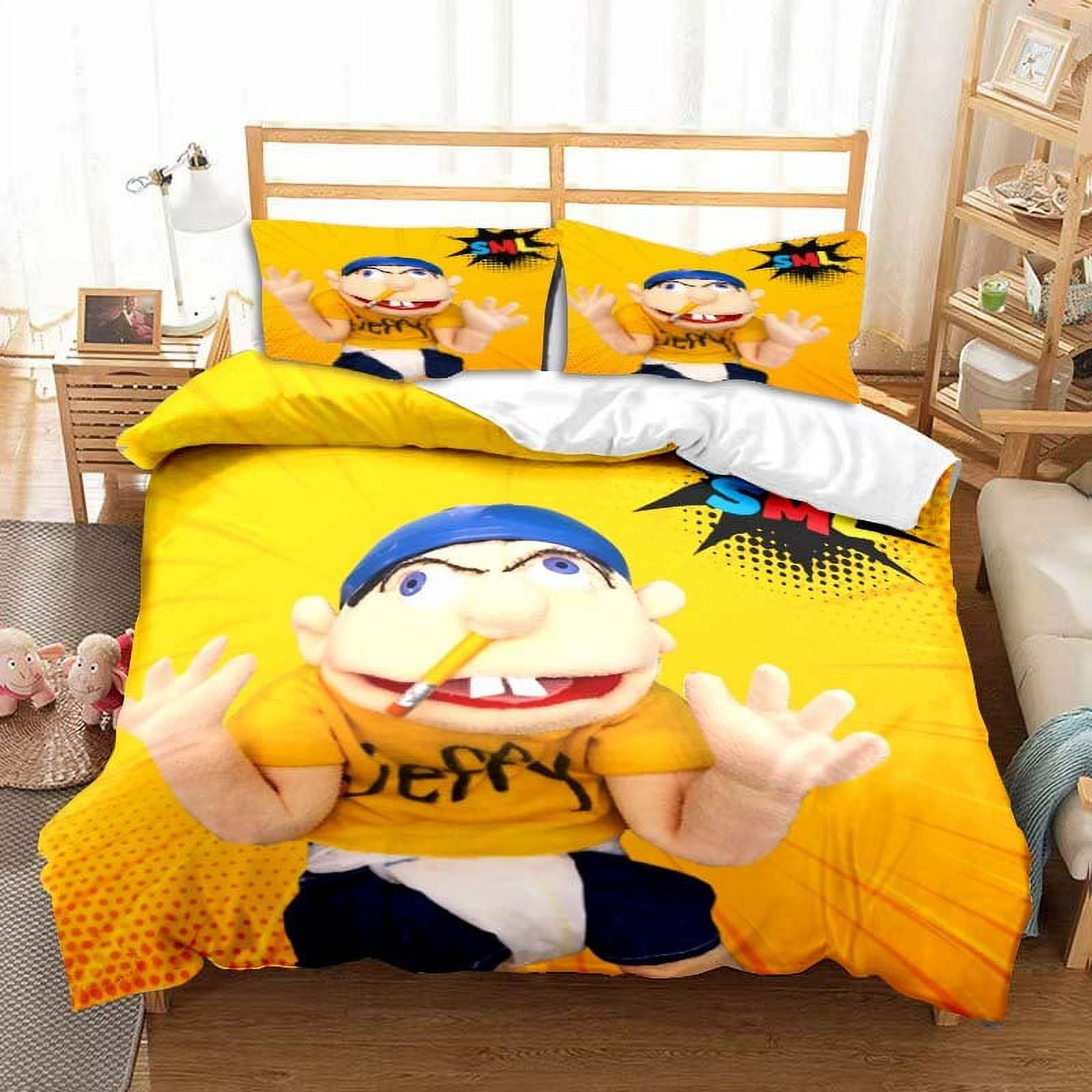 Cartoon Print SML Jeffy Bedding Set Three Piece Bed Set Fashionable ...