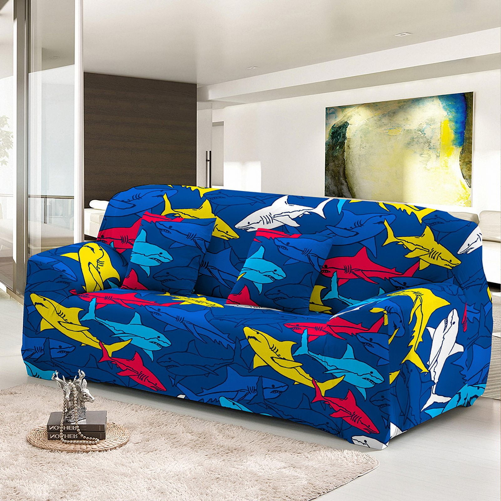 Cartoon Print Slipcovers 1/2/3/4 Seat Couch Cover Slip-Resistant ...