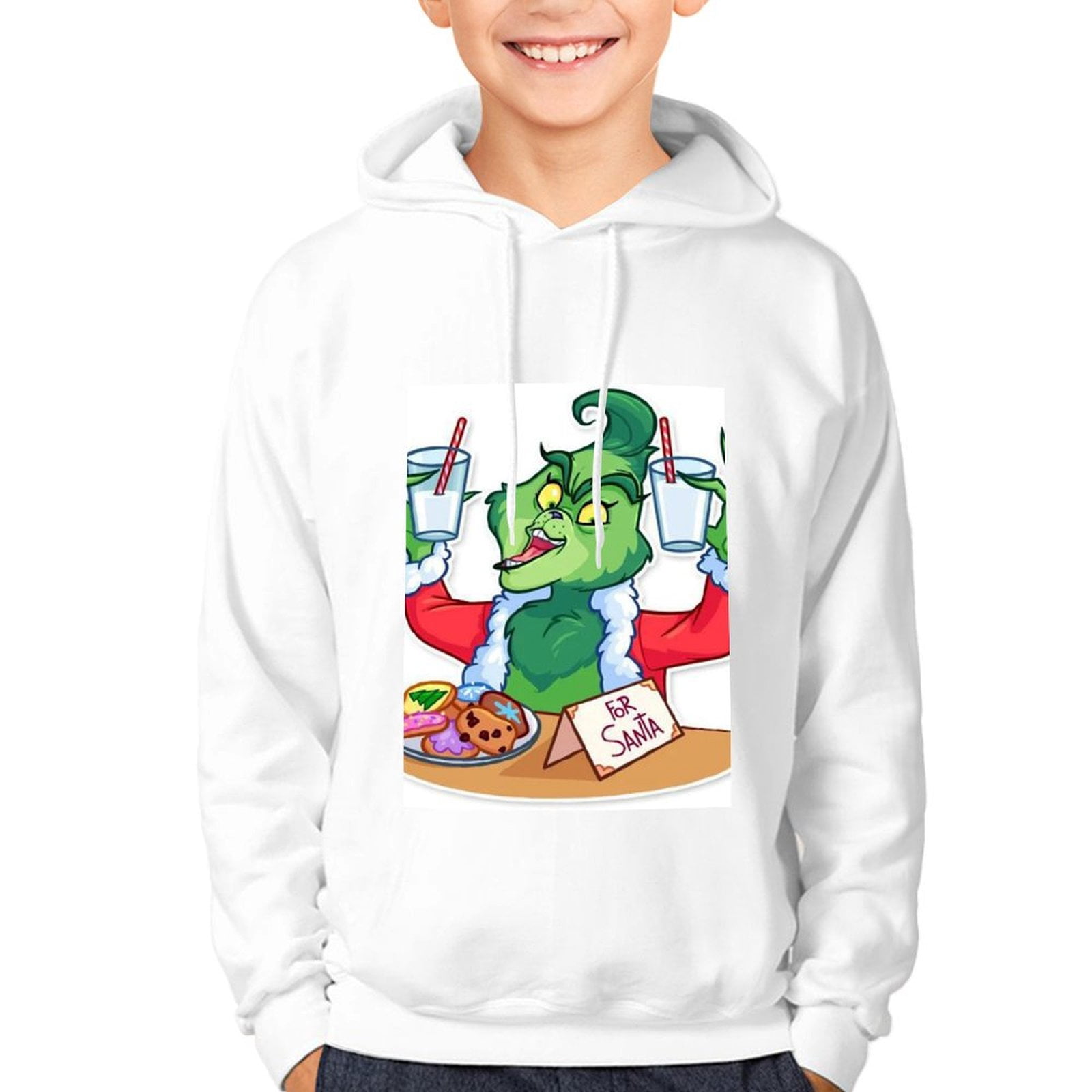 Cartoon Print Unisex Cartoon Pullover Sweatshirt with Pockets for Boys ...