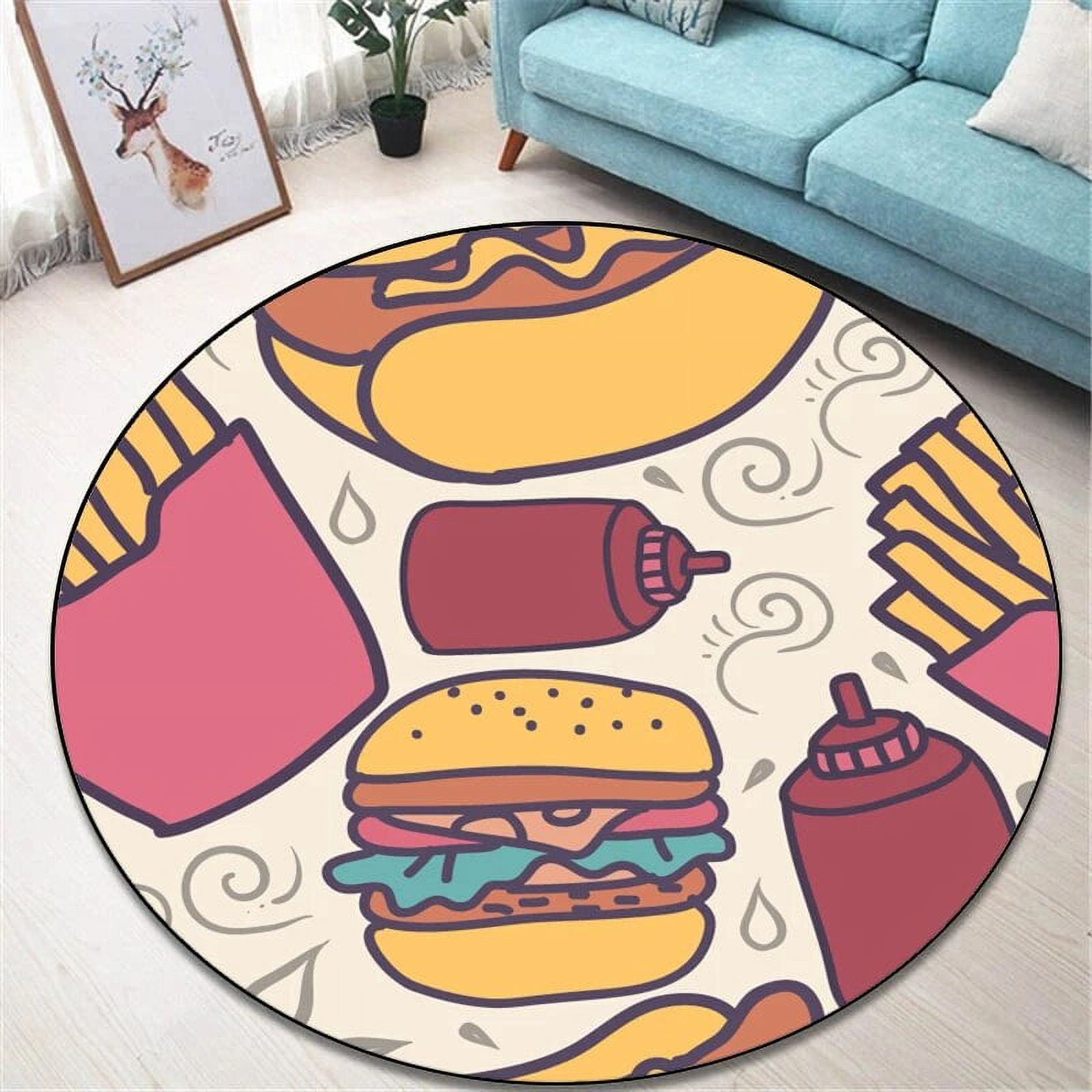 Cartoon Printing Round Carpets for Living Room Mat for Children Floor ...
