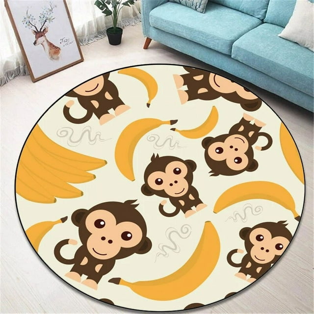 Cartoon Printing Round Carpets for Living Room Mat for Children Floor ...