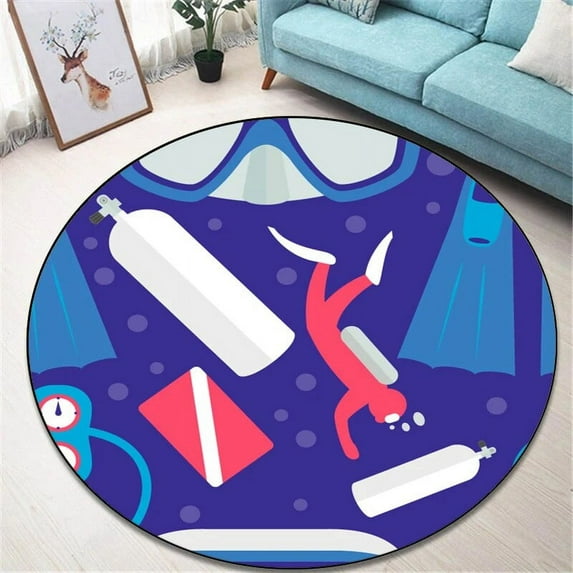 Cartoon Printing Round Carpets for Living Room Mat for Children Floor ...